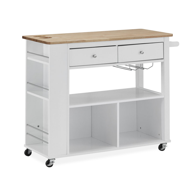 Rosalind Wheeler Russert Wood Kitchen Cart & Reviews | Wayfair