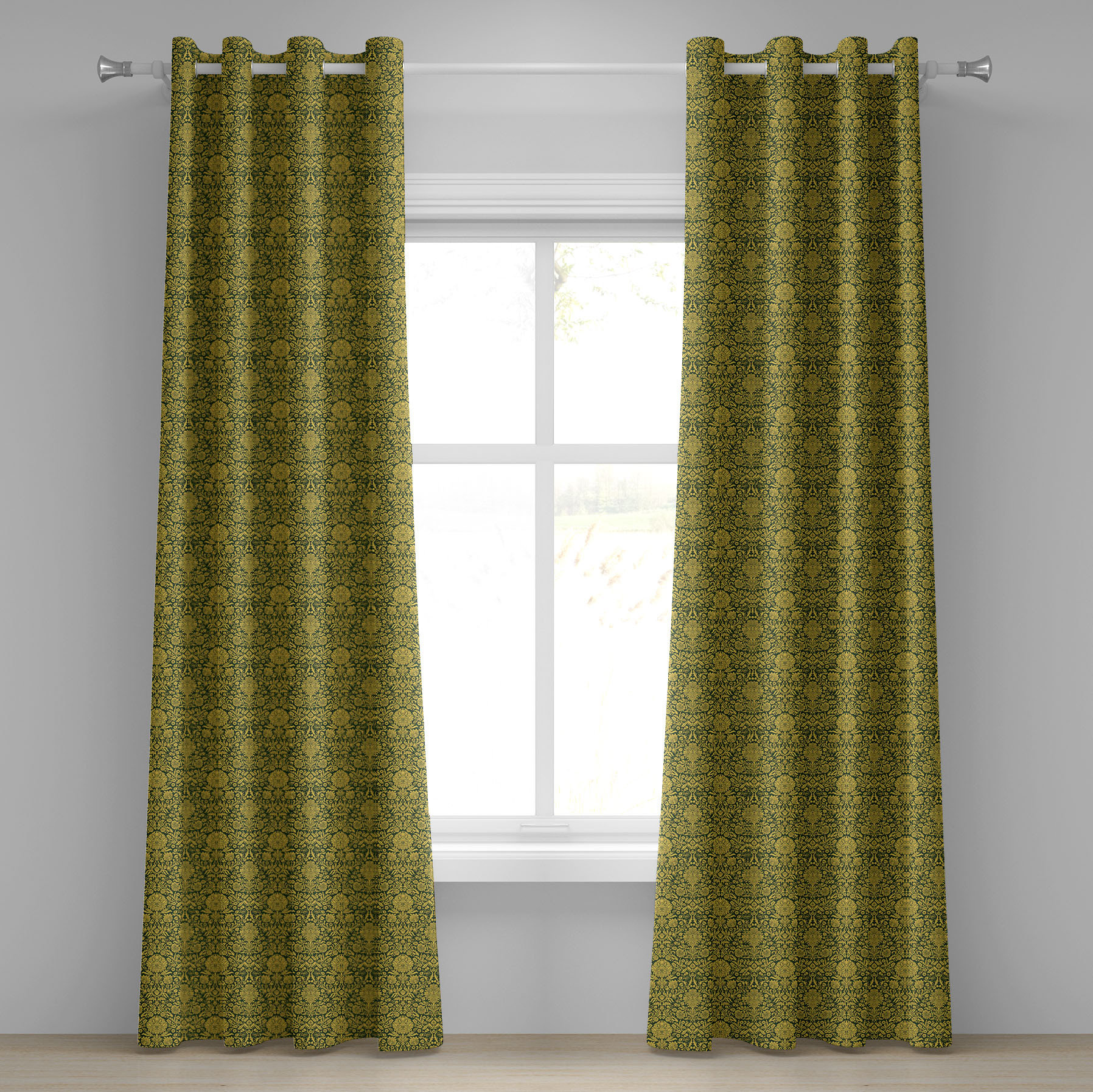 Dakota Fields Nature Grommet Curtain Decorative 2-Panel Window Drapes ...
