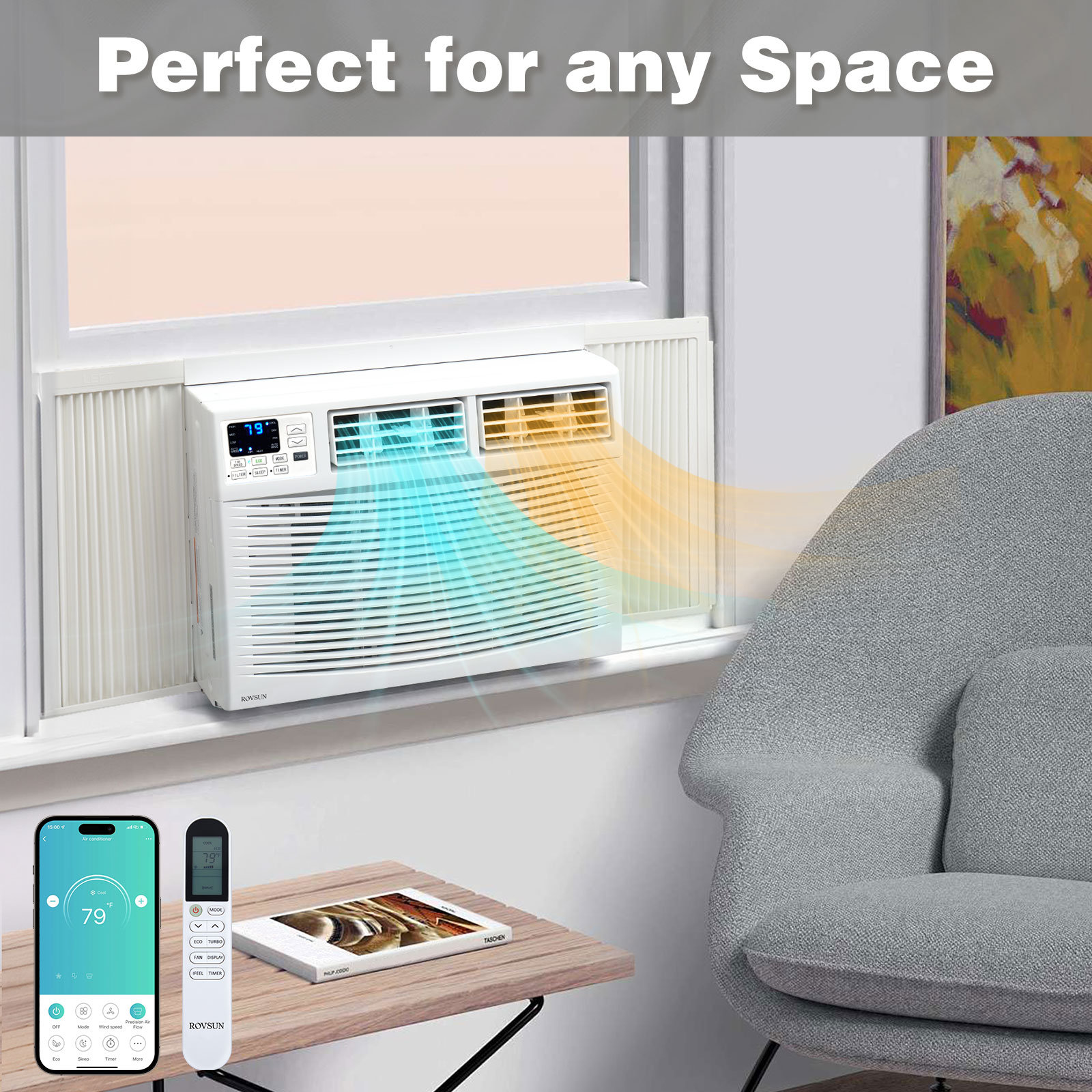 Winado 24,000 BTU Wi-Fi Enabled Window Air Conditioner With Heat And ...