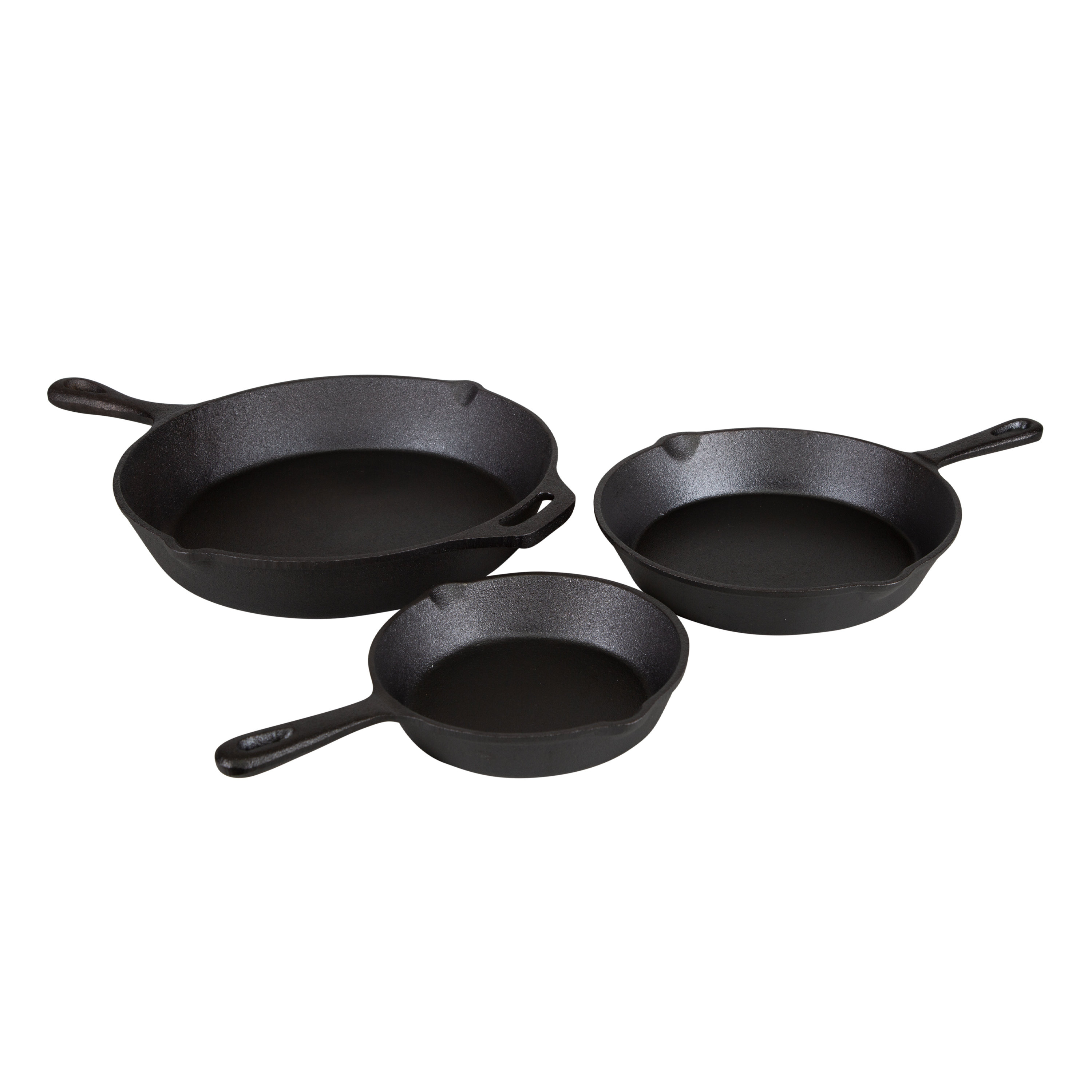 Stansport Pre-Seasoned Cast Iron Frying Pans - 3 Piece Set - Wayfair Canada