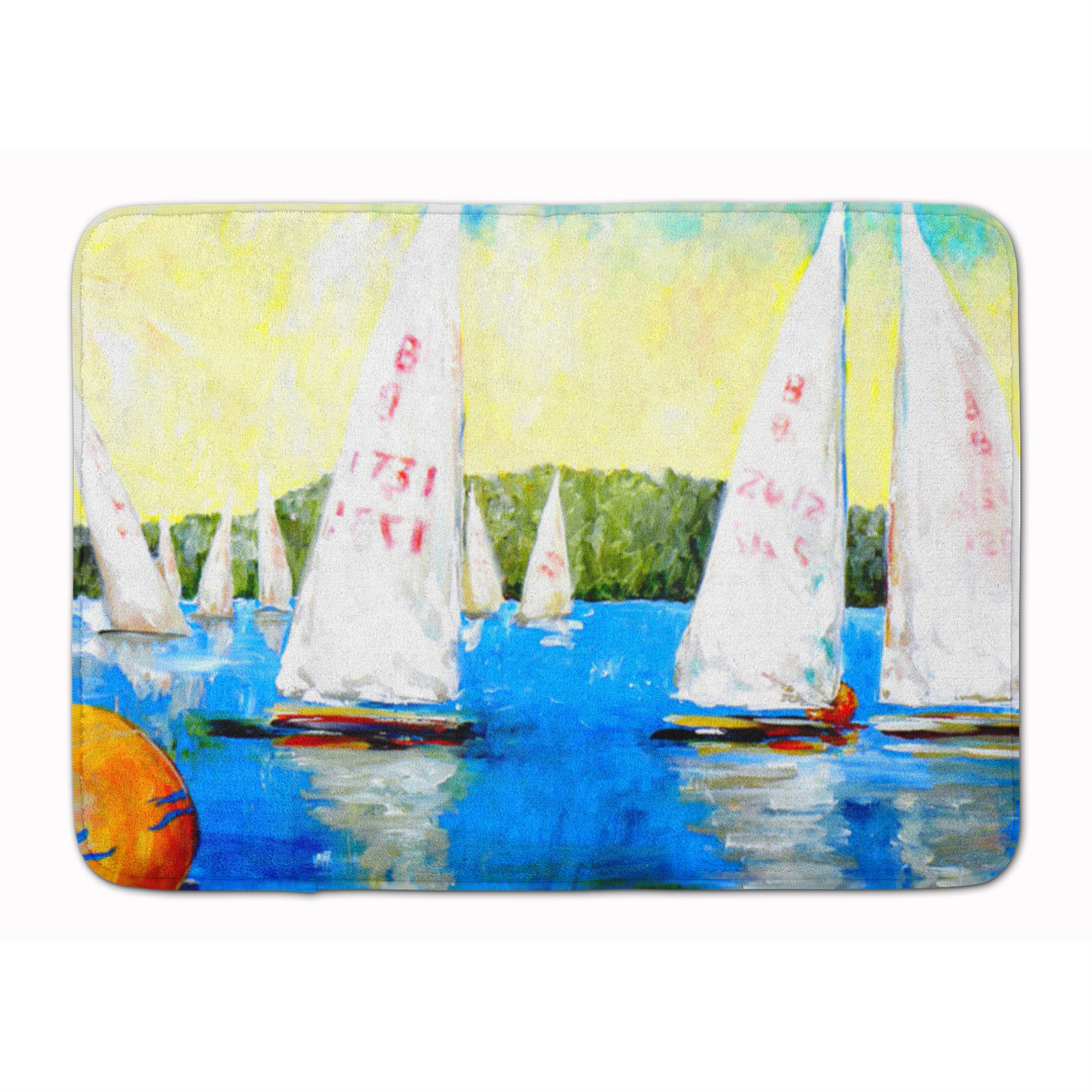 Longshore Tides Ramona Sailboats Round the Mark Rectangle Microfiber ...