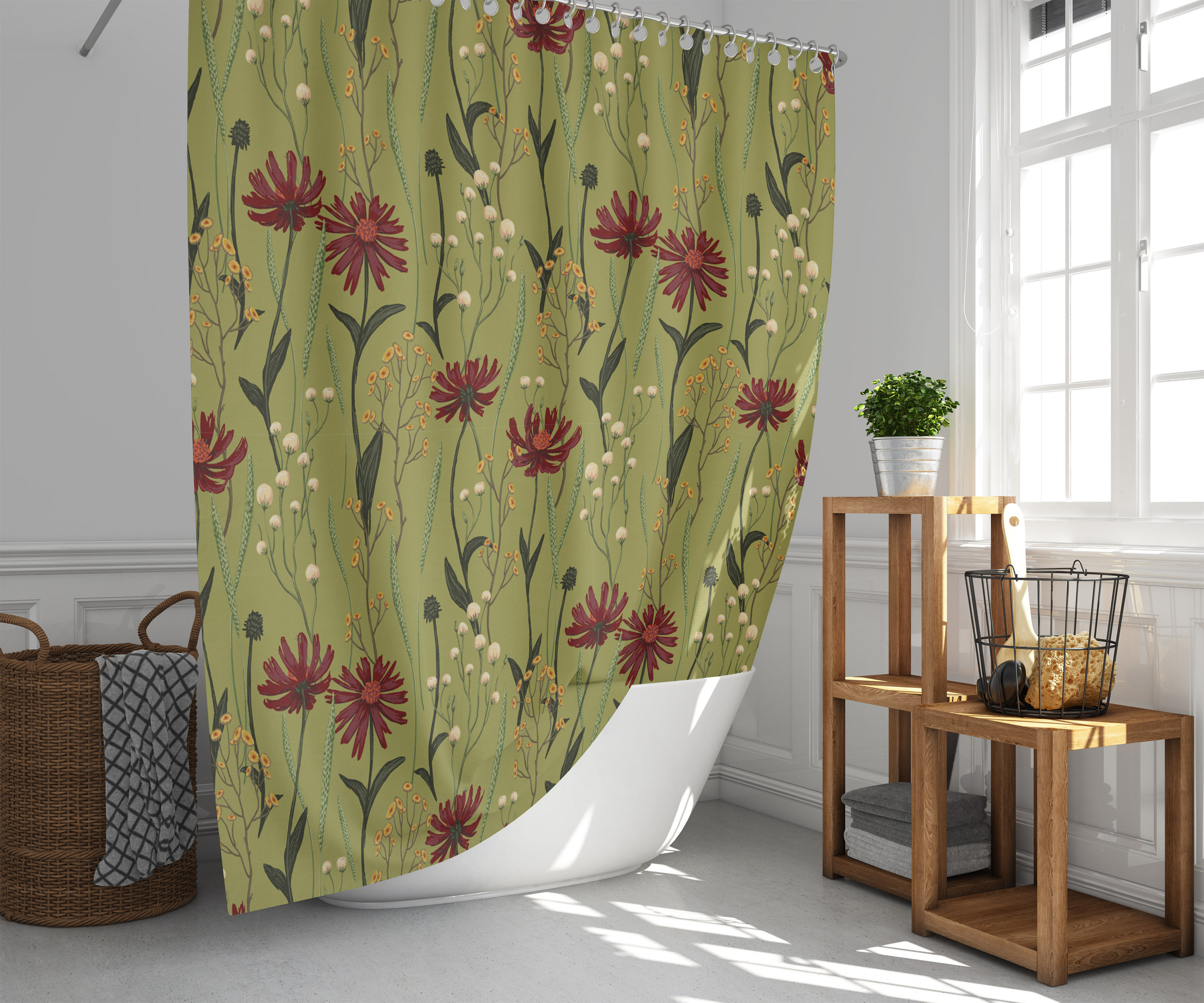 Wildon Home® Adijah Floral Shower Curtain | Wayfair