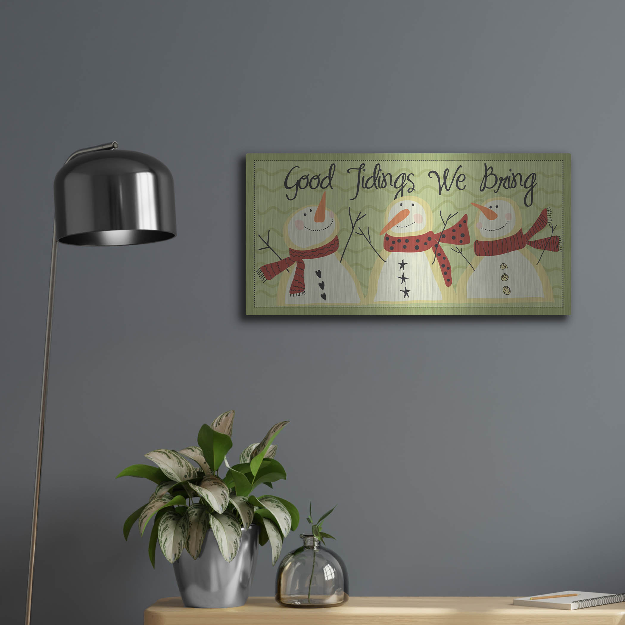 The Holiday Aisle® 'Snowmen' by Erin Clark Metal Wall Art | Wayfair