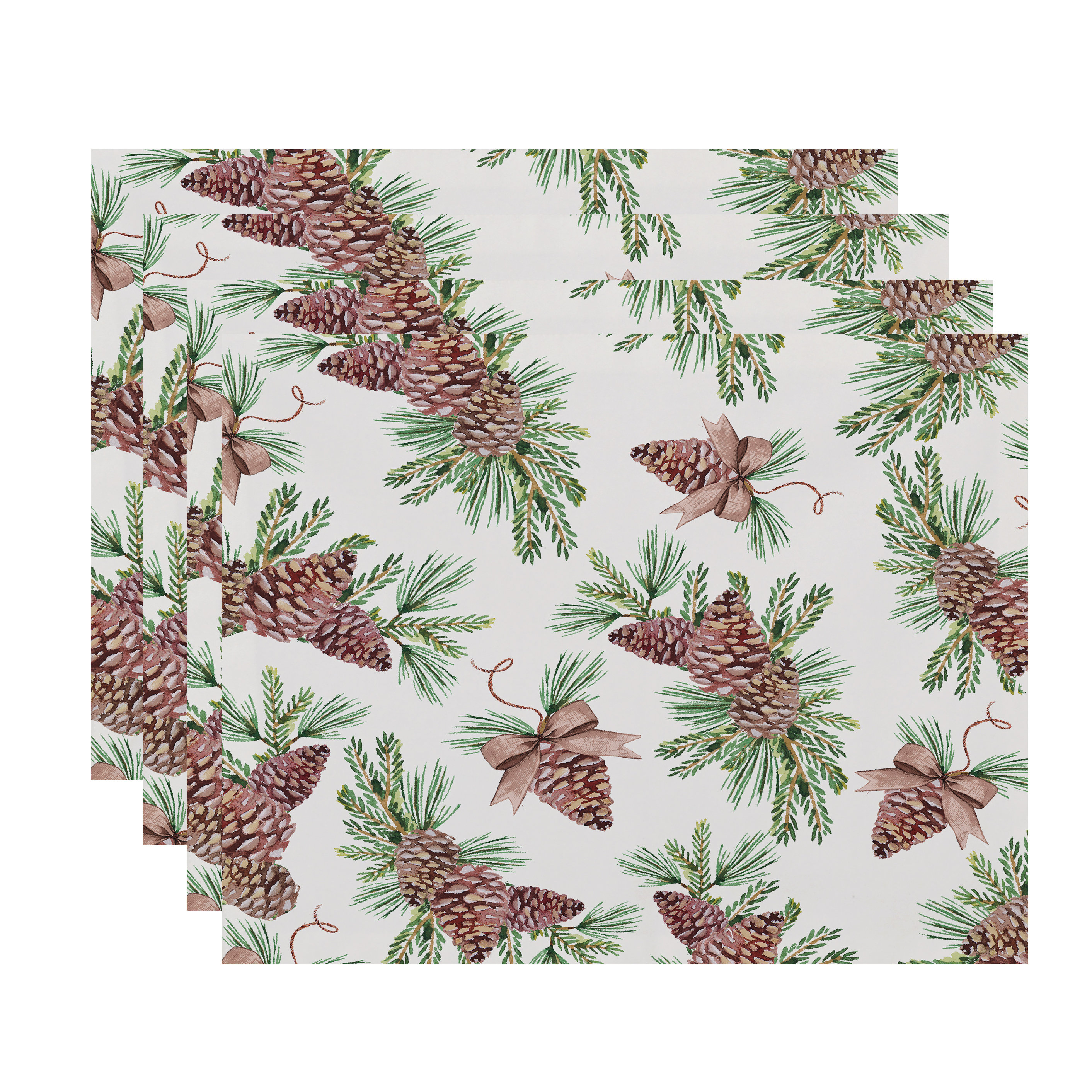 The Twillery Co.® Kordell Greenery Holiday 4 Piece Placemat Set | Wayfair