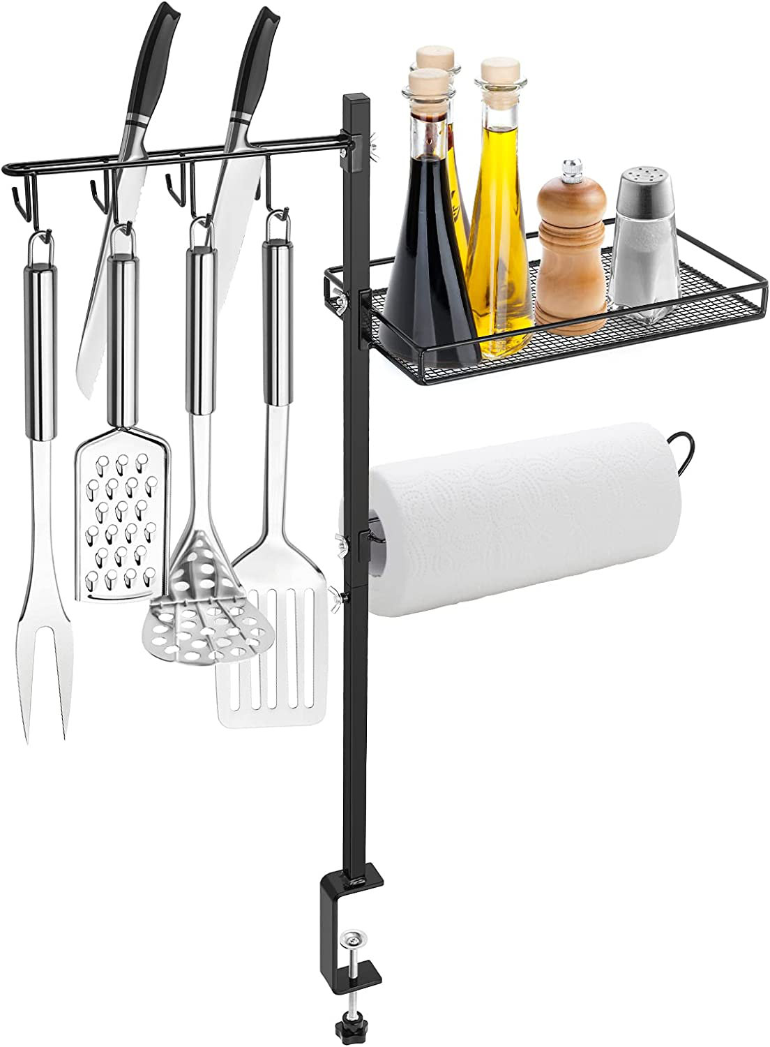 YardStash BBQ Grill, BBQ Utensil Holder With 4 Reversible Hooks, Picnic ...