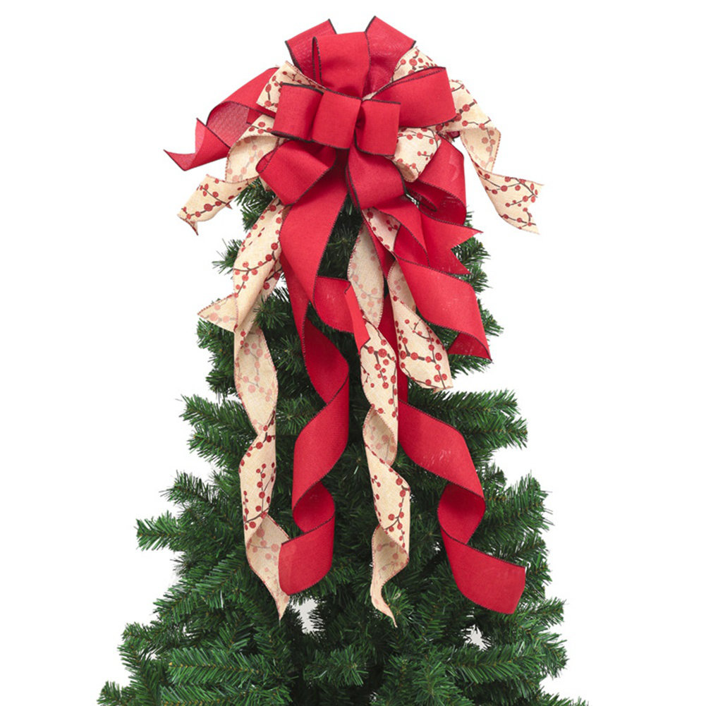 The Holiday Aisle® Christmas Tree Topper Decorative Bow Gift Bow ...