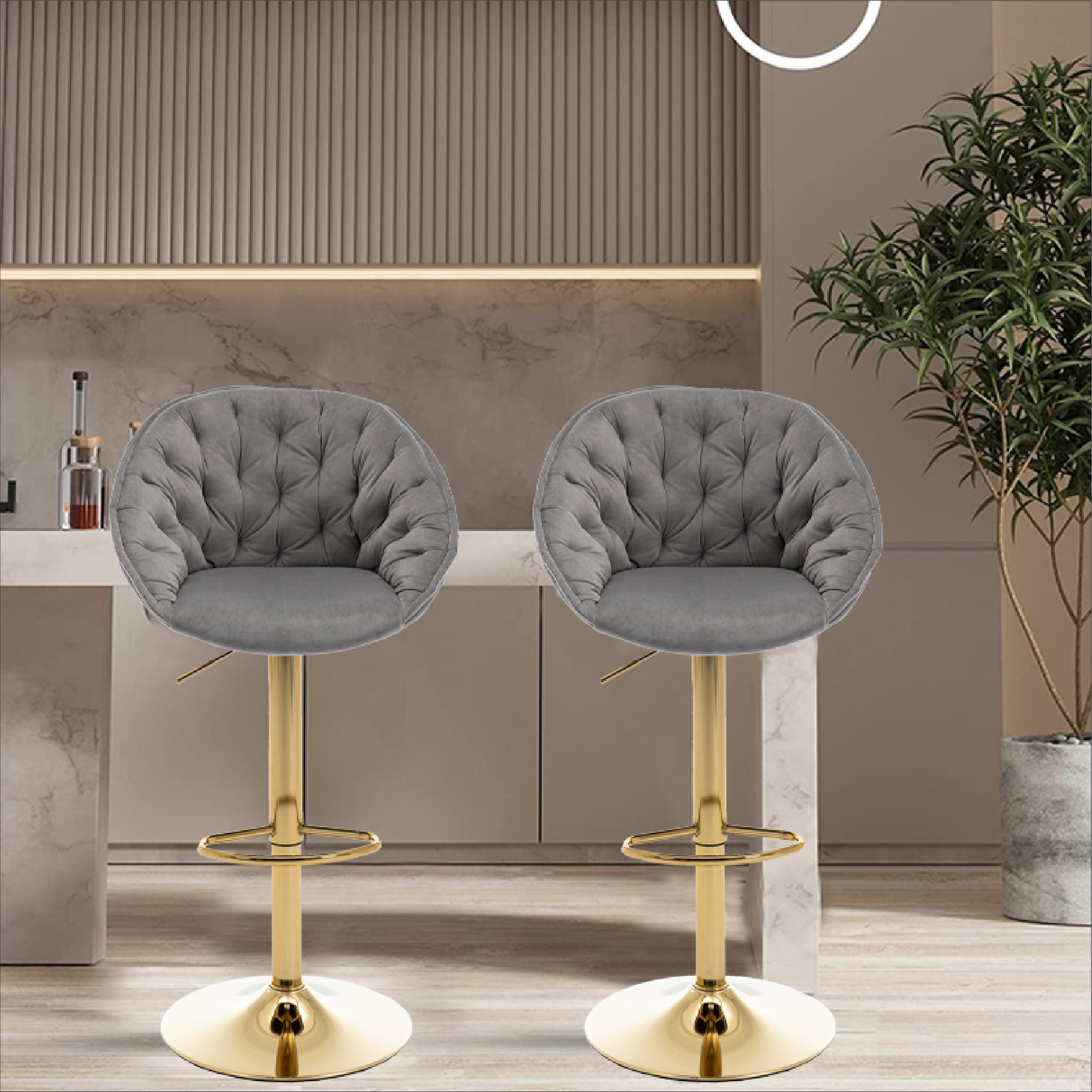 Everly Quinn Pessie Swivel Adjustable Height Stool & Reviews | Wayfair