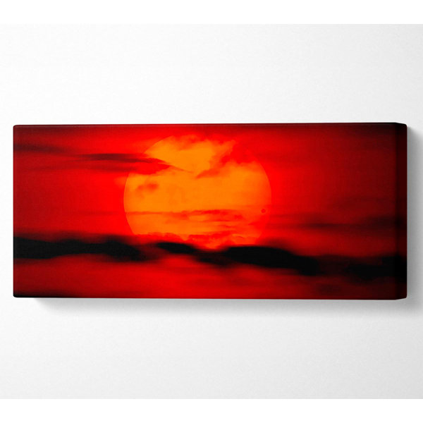 Ebern Designs Red Sun Clouds - Wrapped Canvas Panoramic Art Prints ...