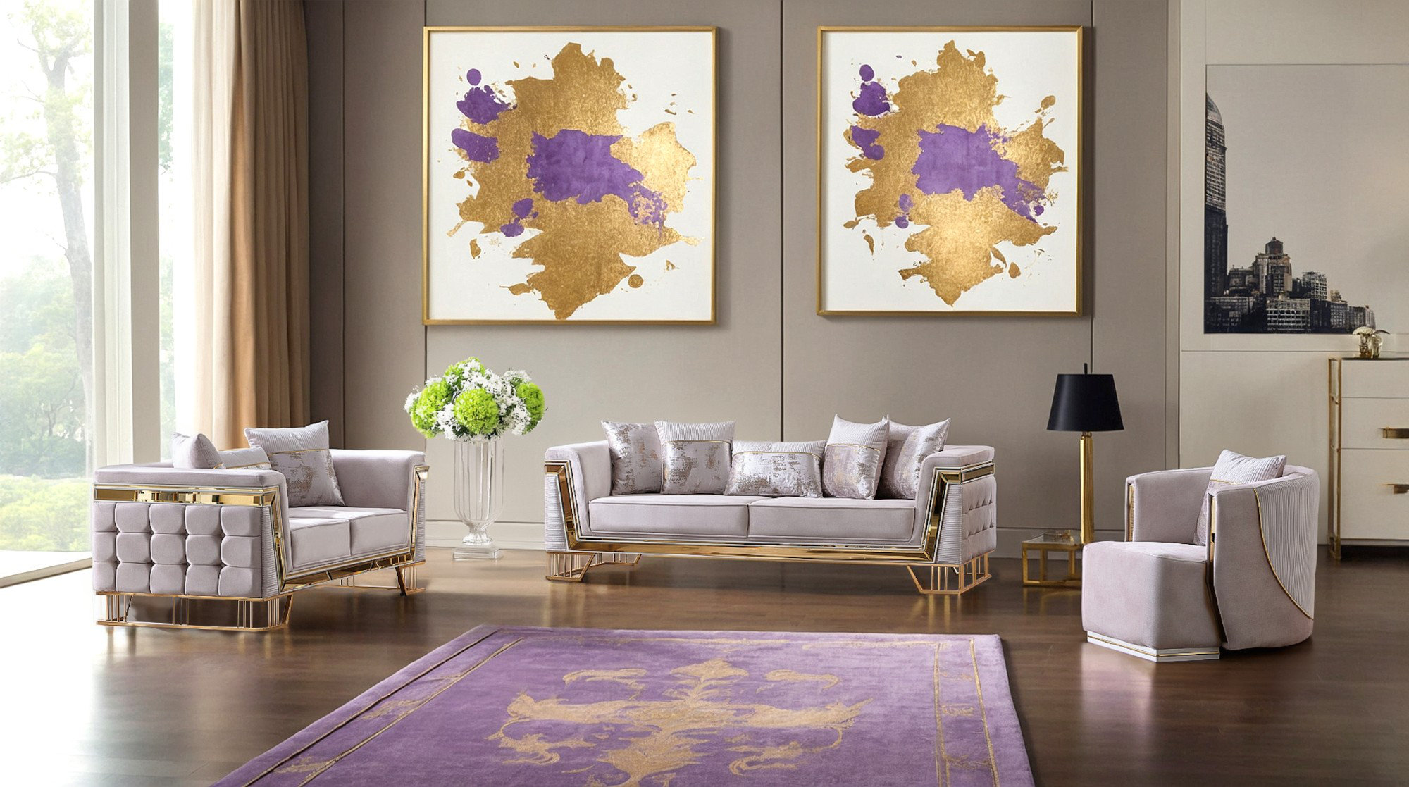 Everly Quinn Jaderrick 3 - Piece Velvet Living Room Set - Wayfair Canada