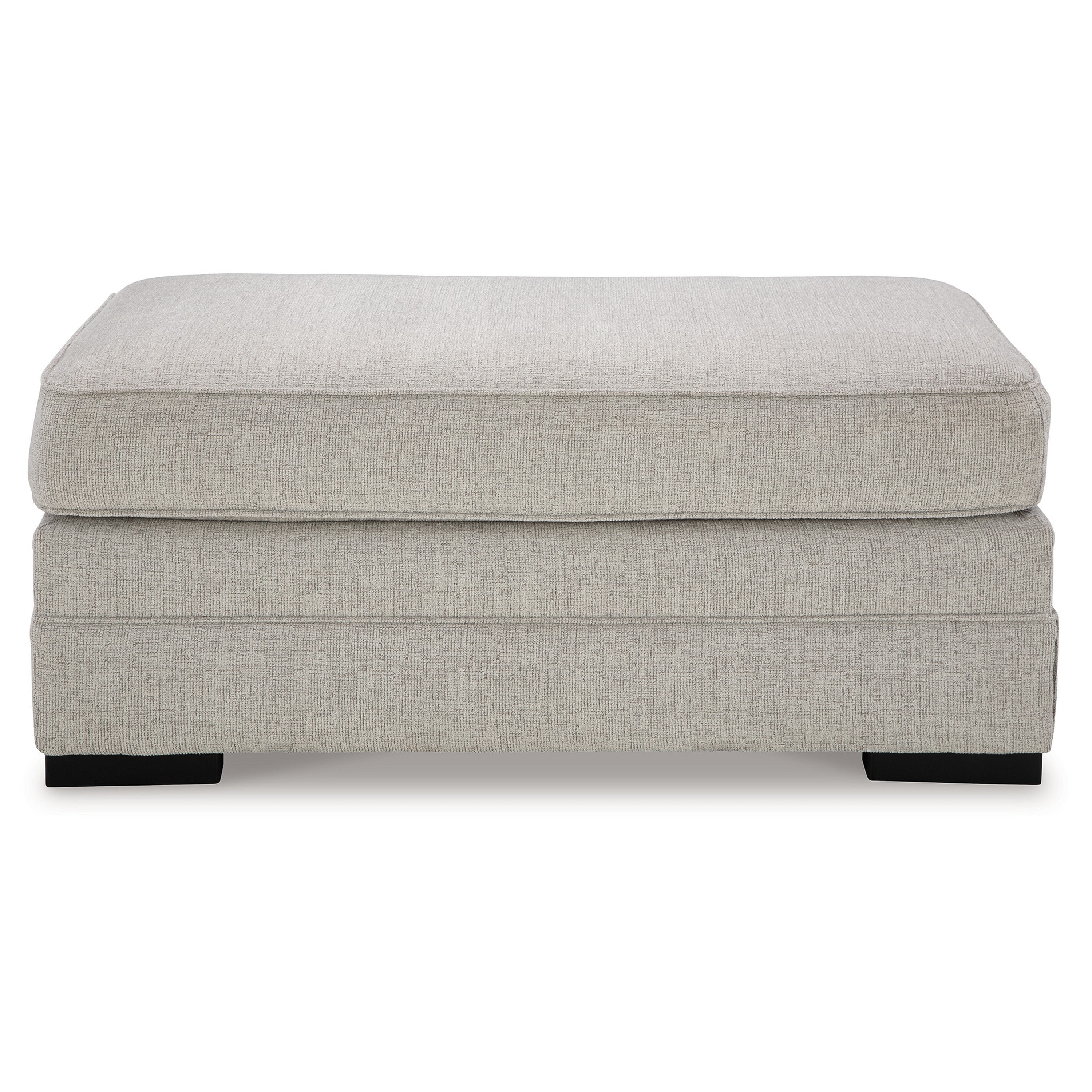 Benjara Shelyn Accent Ottoman Bench, Modern Light Sand Gray Polyester ...