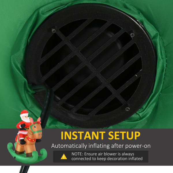 The Holiday Aisle® Santa Claus Riding Rocking Horse Christmas ...