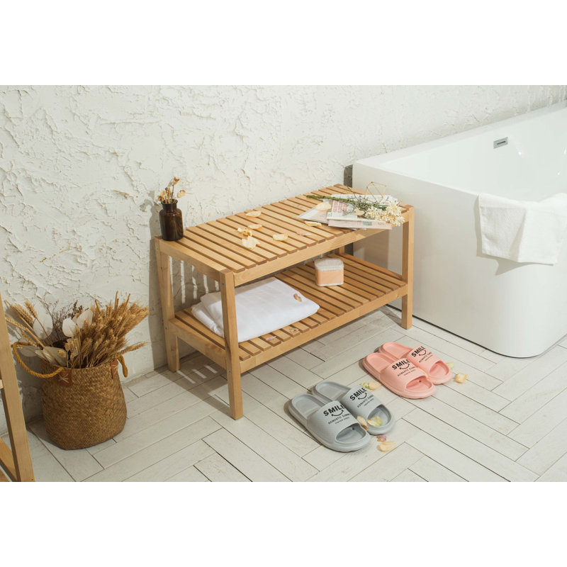 Latitude Run® 18 Pair Stackable Solid Wood Shoe Storage Bench | Wayfair