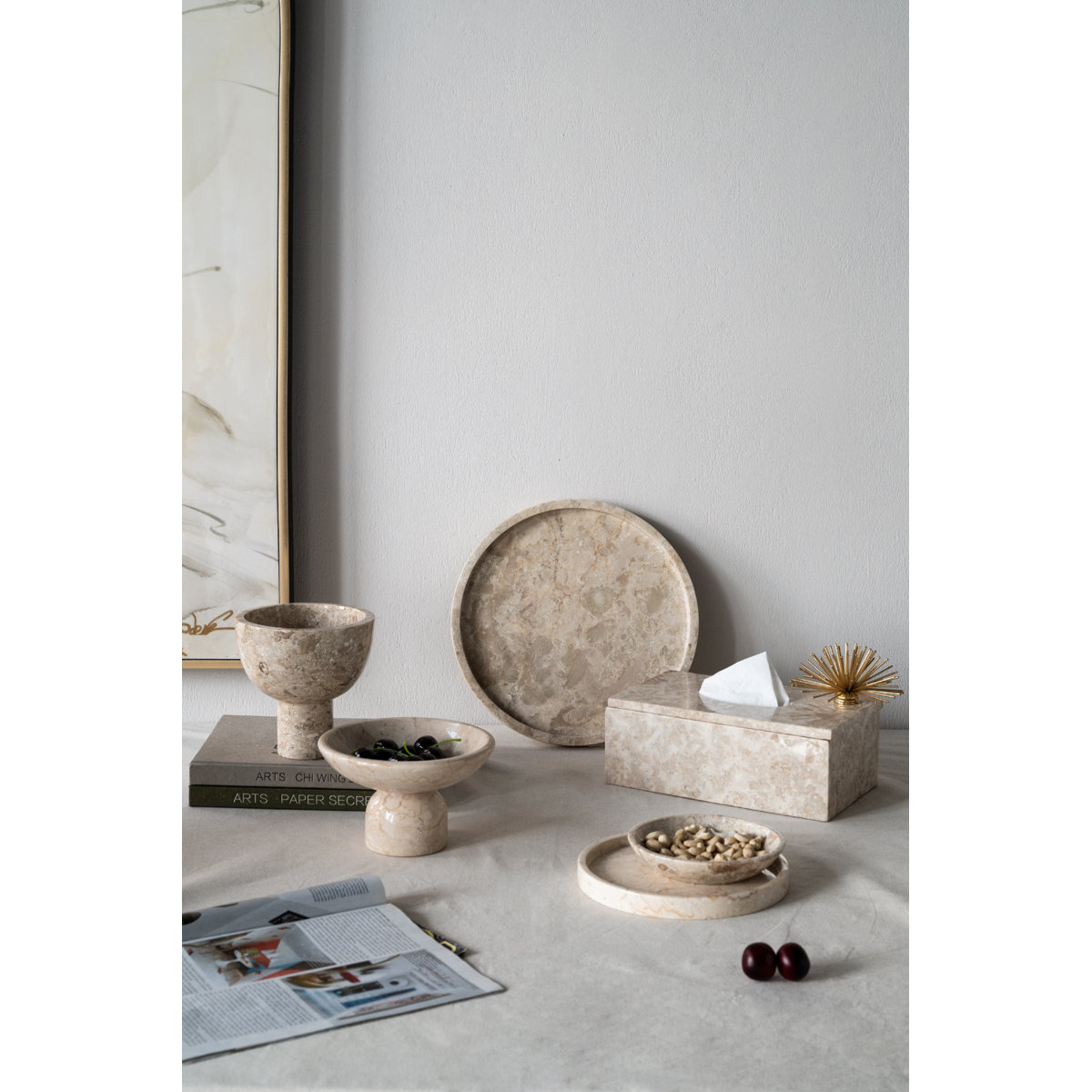 Joss & Main Nisbet Round Marble Decorative Bowl - 6" x 6" x 1.5 ...