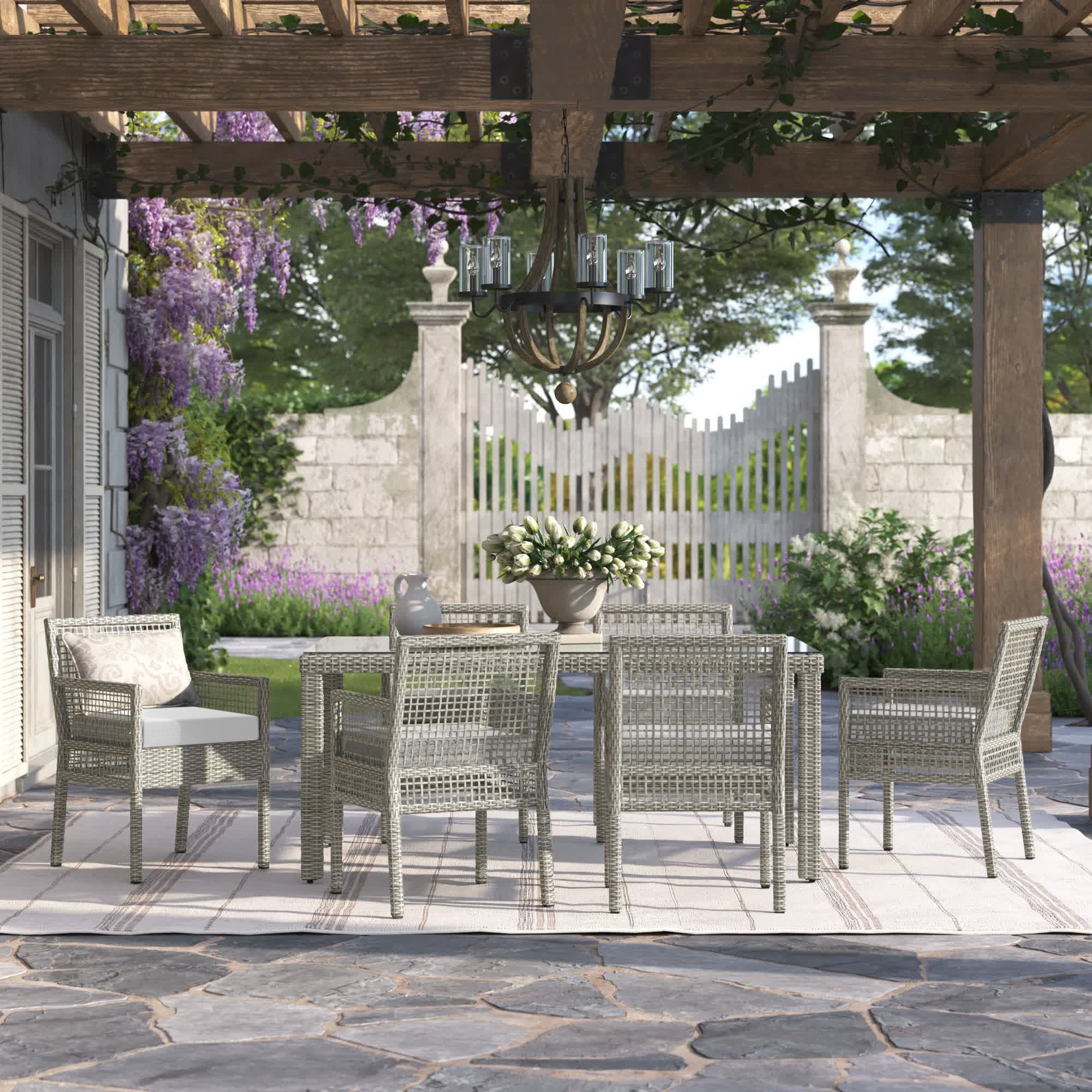 Kelly Clarkson Home Aura 7 Piece Outdoor Patio Wicker Rattan Set | Wayfair