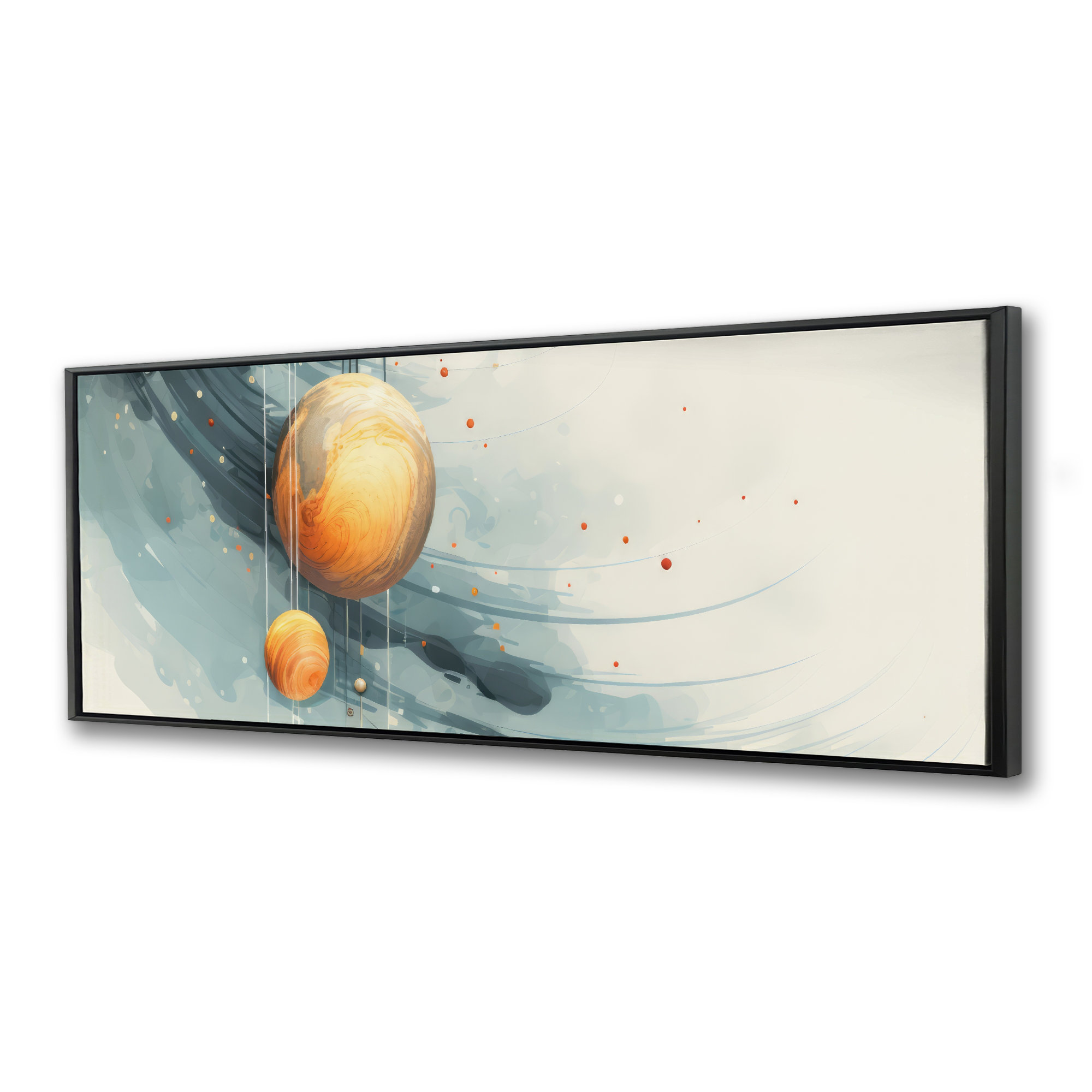Brayden Studio® Hanging planets Framed canvas | Wayfair
