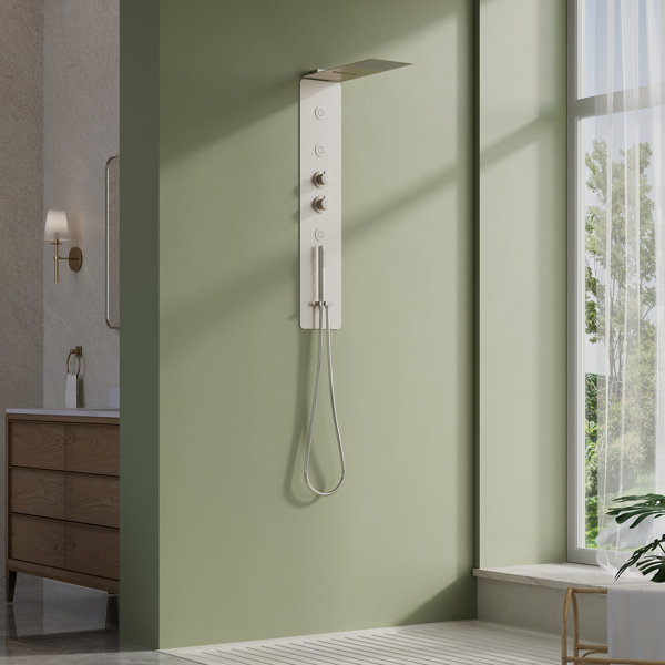 WELLFOR. 39 In. 3-Spray Full Body Shower Panel System With Rainfall ...