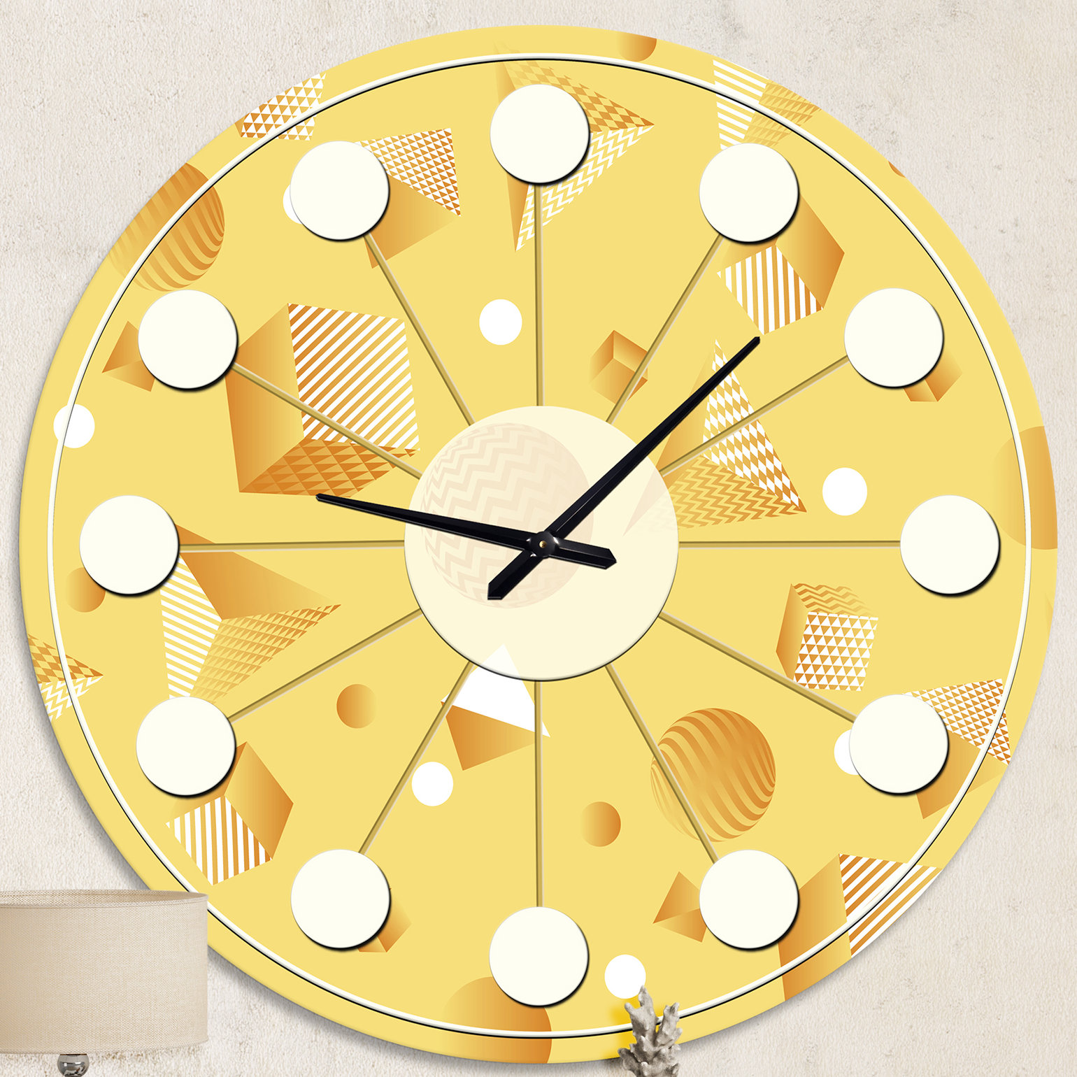 East Urban Home Minimal Yellow Geometrical Shapes - Mid-Century Modern ...