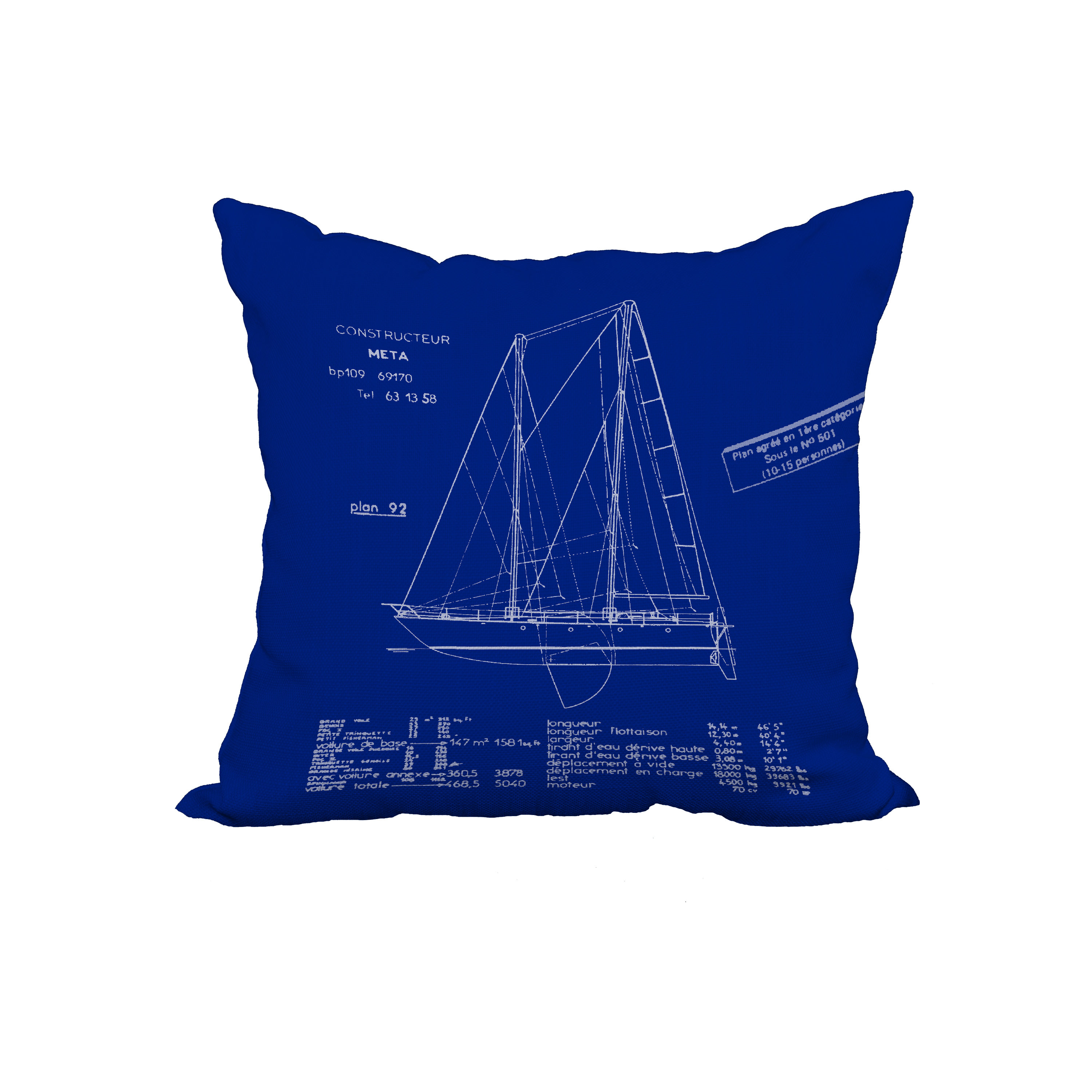 e by design Sail Print Square Pillow Cover & Insert | Wayfair