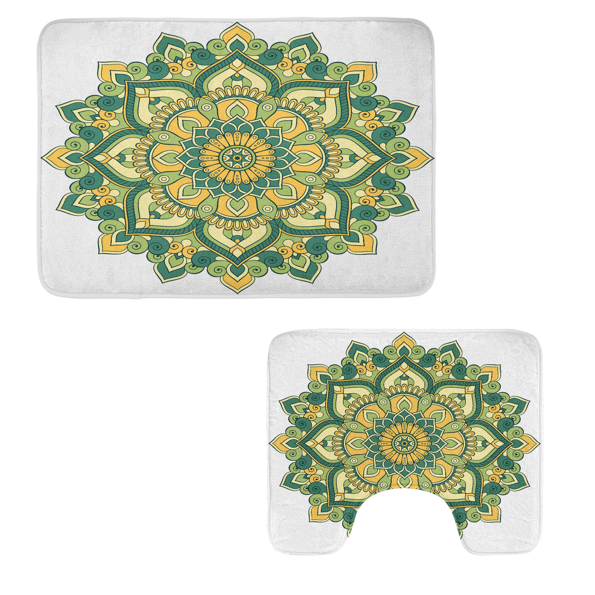 East Urban Home Eastern Bathroom Rug Set 2 Pieces Rectangle & Contour ...
