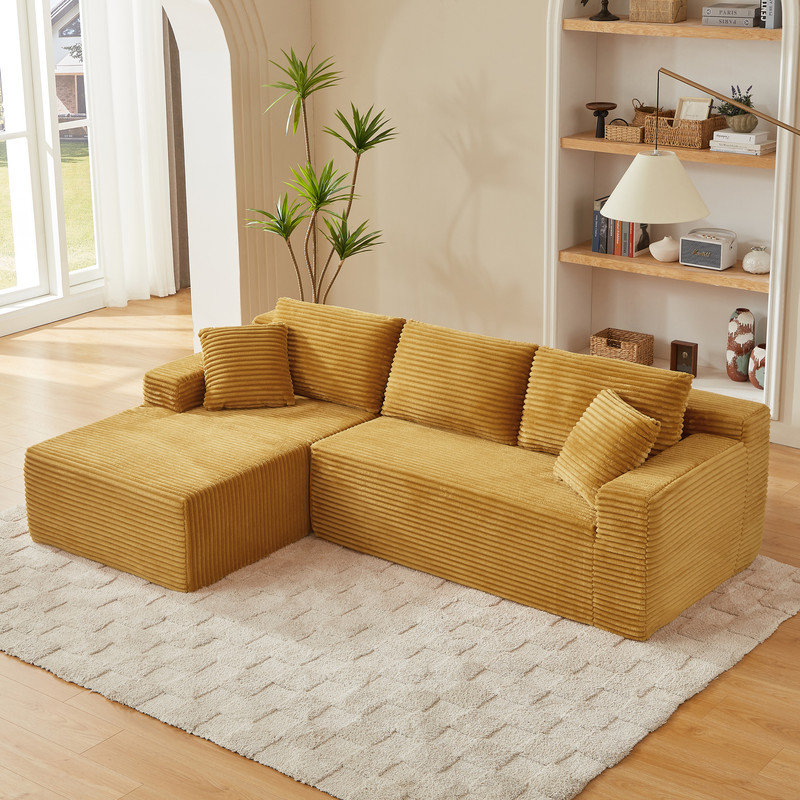 Mercer41 103" Cloud Modular Sectional Sofa Couch with L-Shape Chaise ...