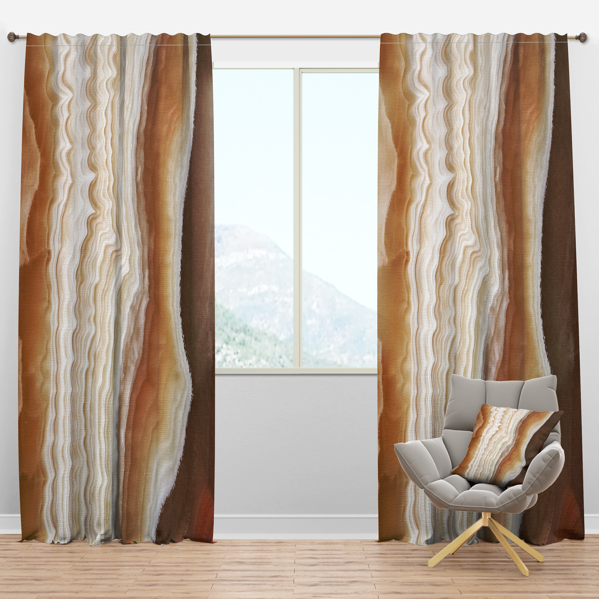 Design Art Marbled Stone Layers - Abstract Curtain - Velvet Room ...