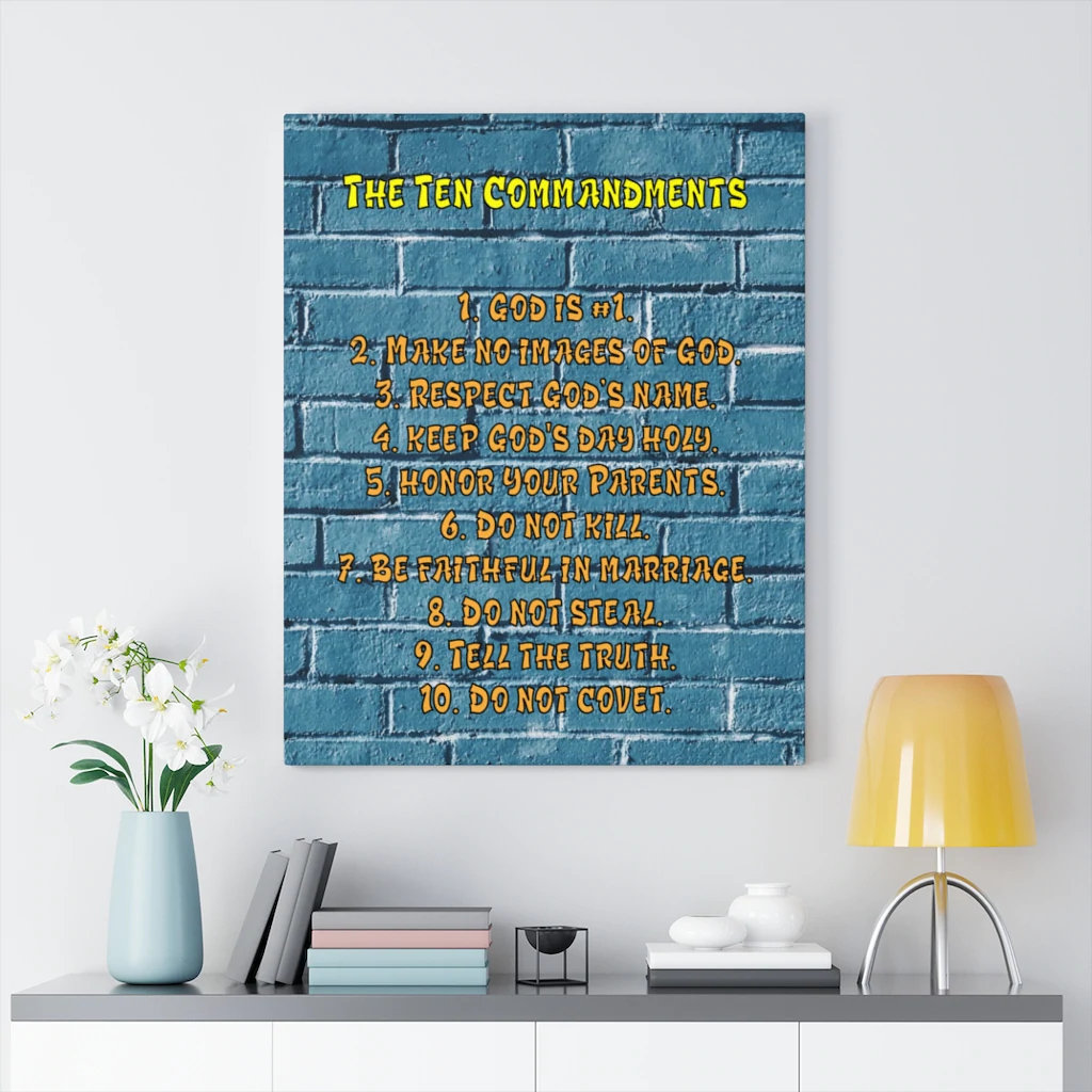 Trinx Scripture Canvas 10 Commandments For Kids Brick Wall Christian ...