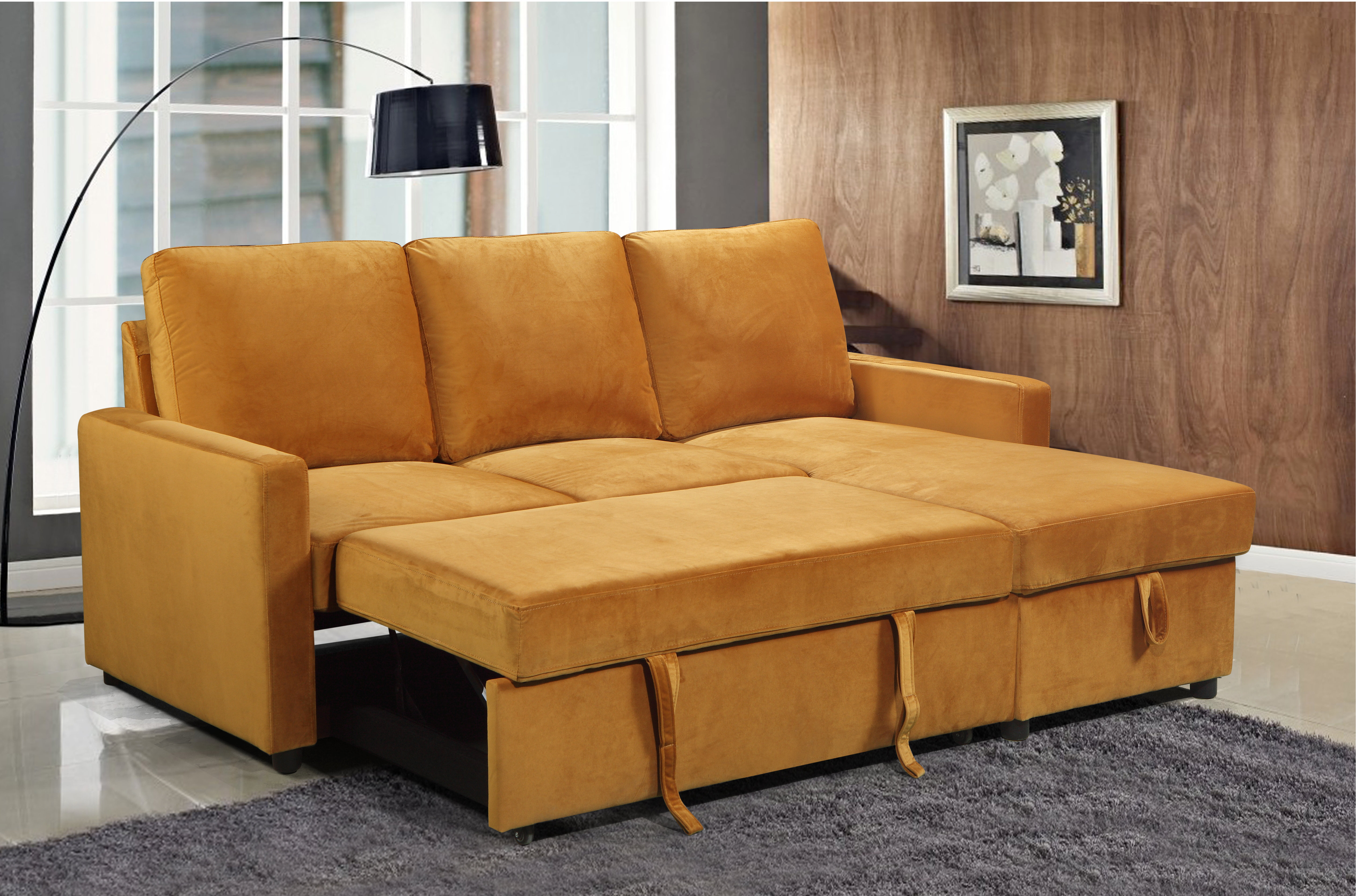 Latitude Run Manha Kuta Reversible Modular Corner Sofa Bed & Reviews ...