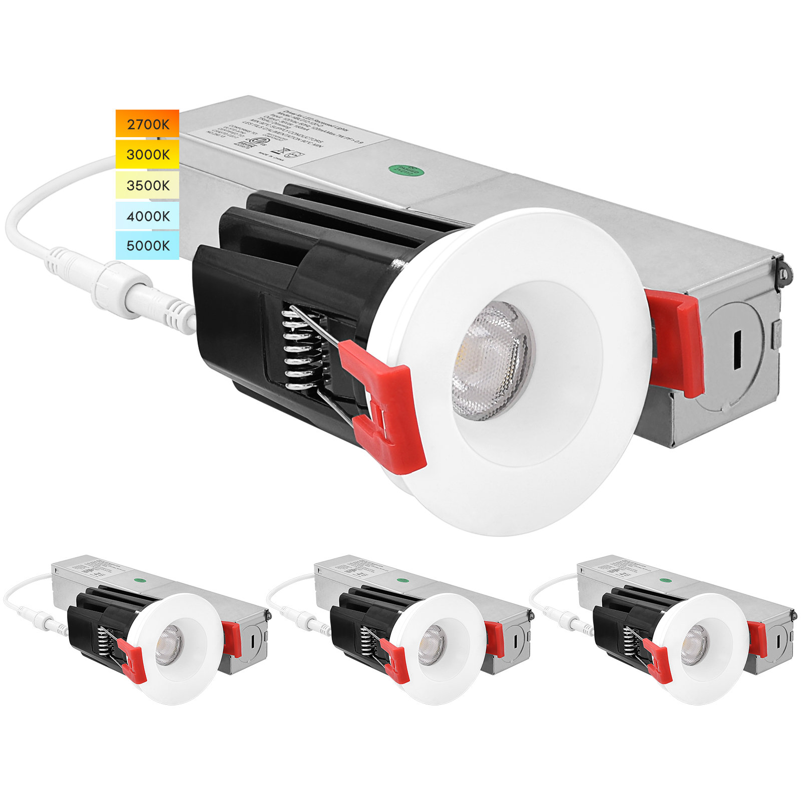 Luxrite 1" Selectable CCT New Construction IC LED Canless Recessed ...