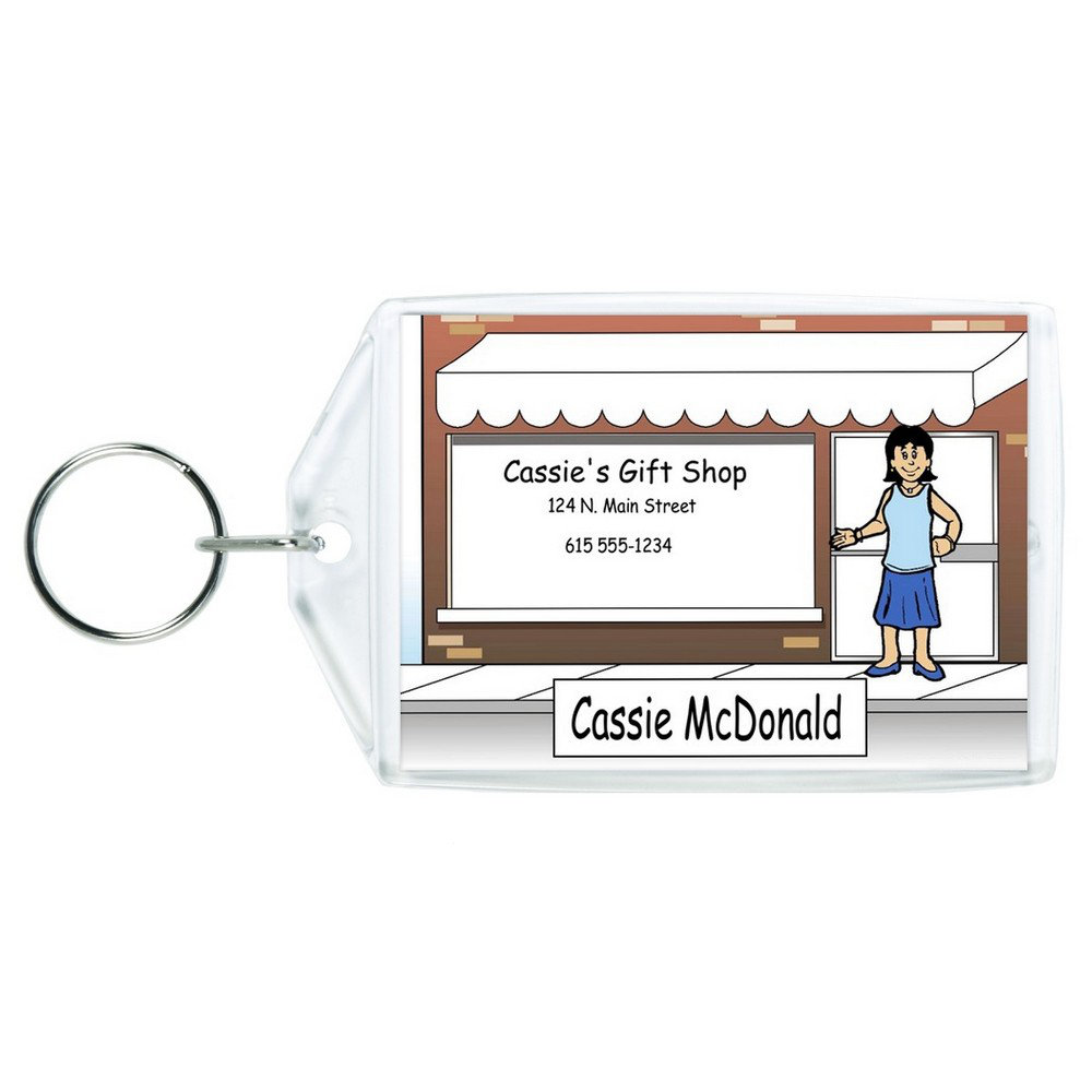 Printed Perfection Personalized Store Front - Female Acrylic Key Chain ...