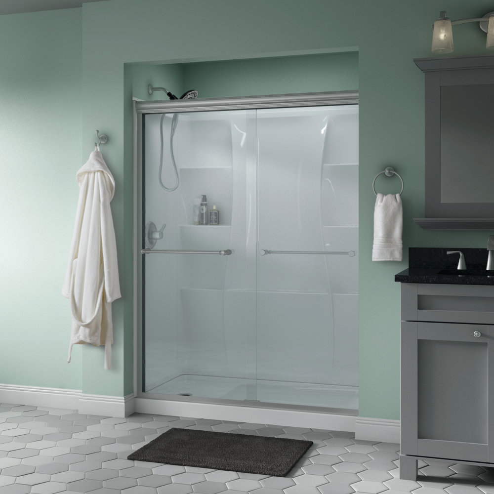 Delta Windemere 60 X 70 Semi Frameless Traditional Sliding Shower