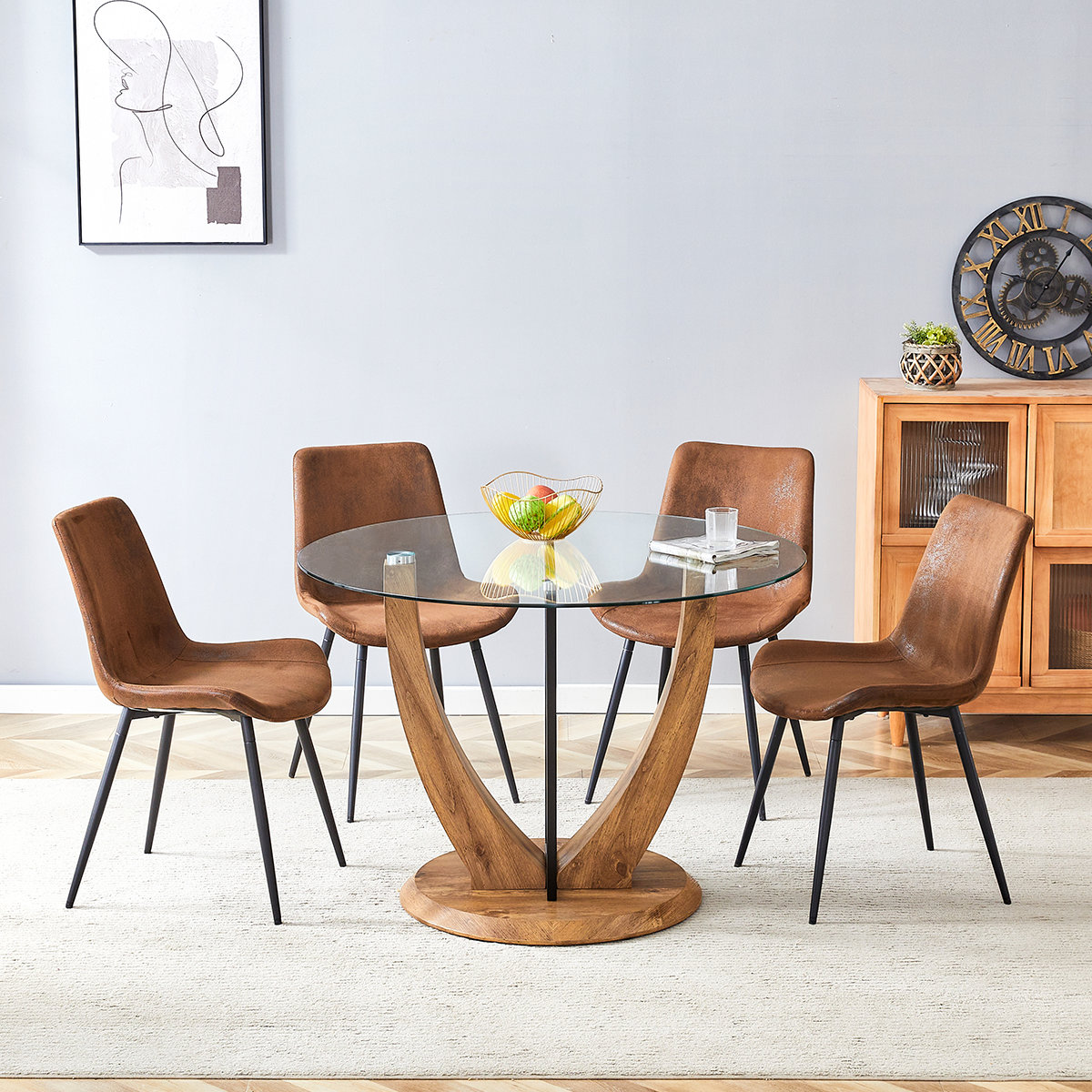 Ivy Bronx Round Dining Table Set | Wayfair