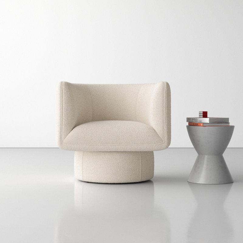 AllModern Locklan Upholstered Swivel Barrel Chair | Wayfair