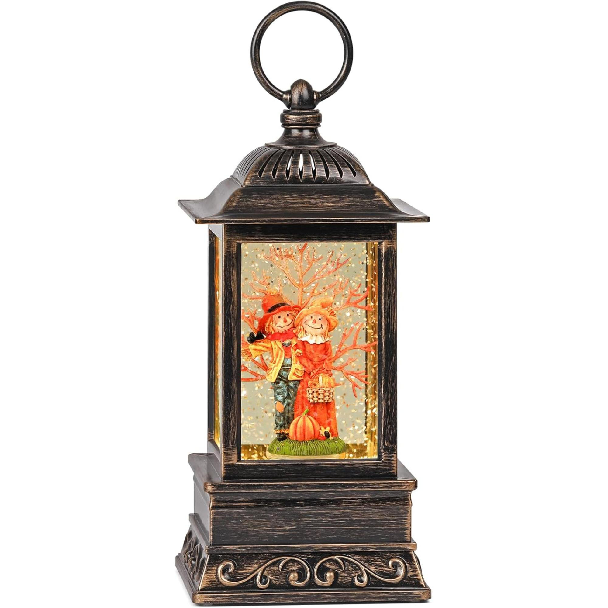 The Holiday Aisle® Fall Snow Globes, Scarecrow Couple With Pumpkin ...