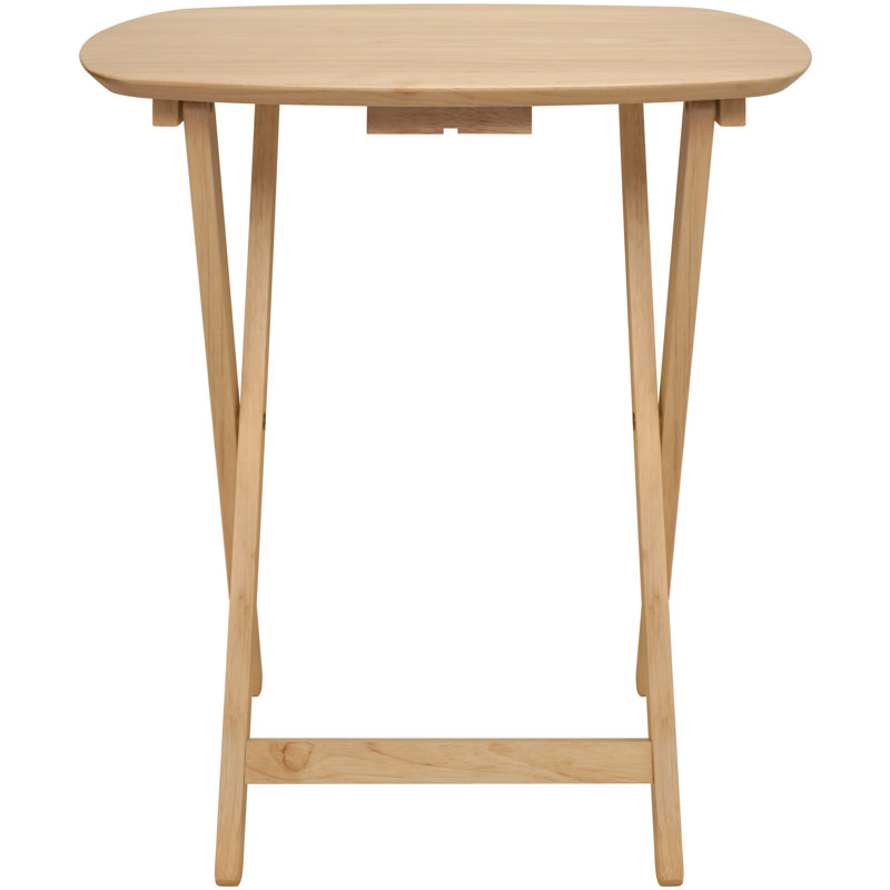 Symple Stuff Summerhill Oversized Solid Wood Folding TV Tray Table ...