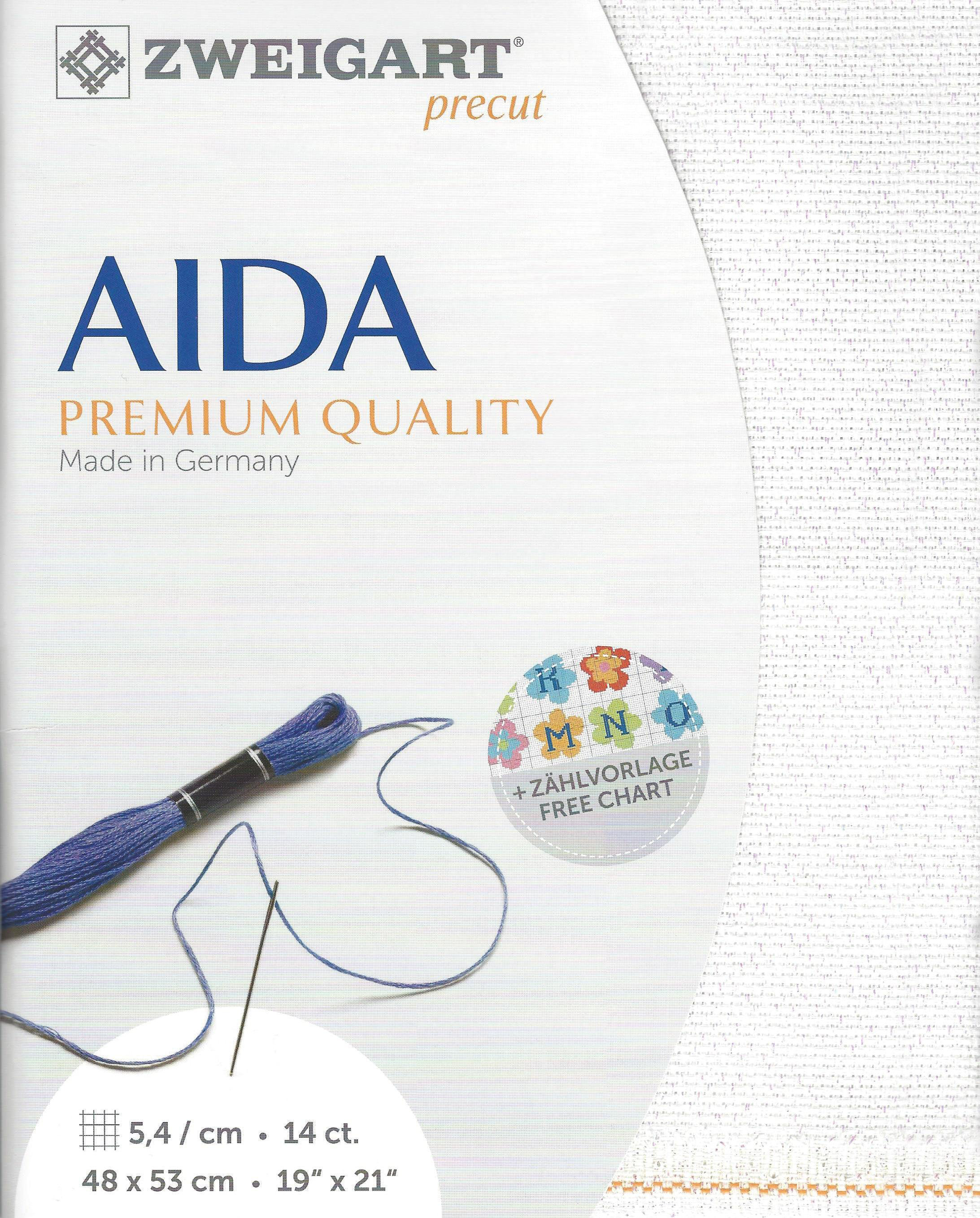 Zweigart Precut Zweigart Stern-Aida Star 14 count White Opalescent 3706 ...