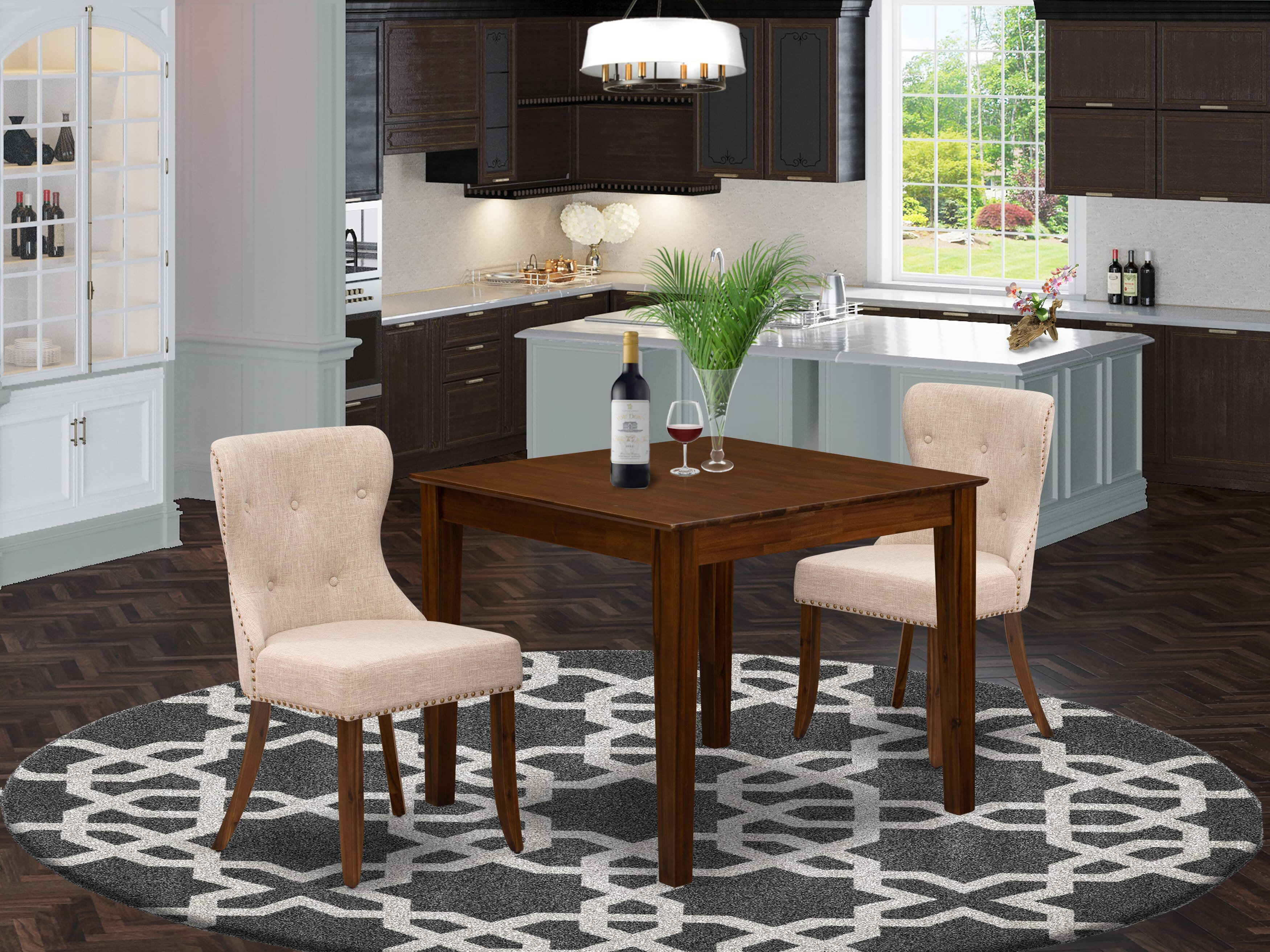 Red Barrel Studio 3-Pc Dining Set Includes a Square Dining Table and 2 ...