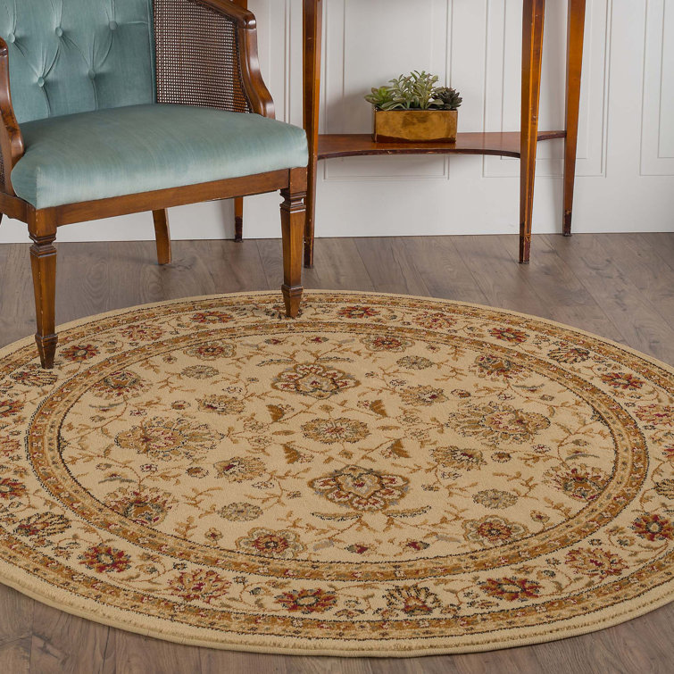 Alcott Hill® Sutton Place Oriental Floral Beige Indoor Area Rug for ...