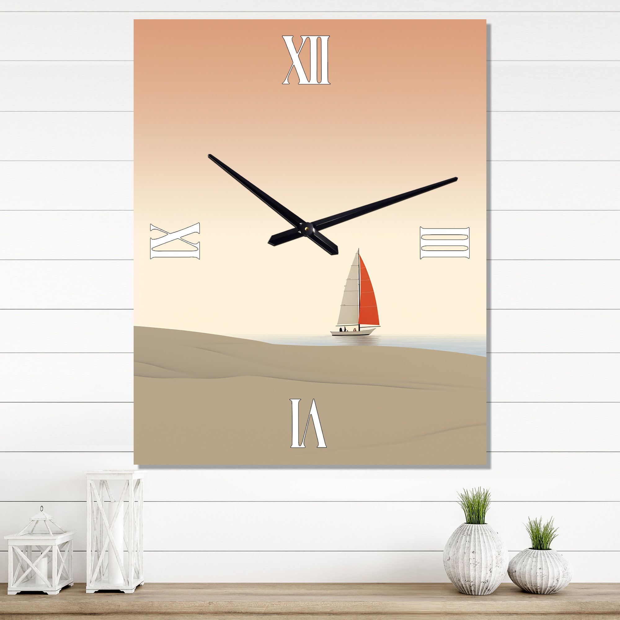 Design Art Sailboat Sailing Into Sunset II - Boat Wall Clock | Wayfair