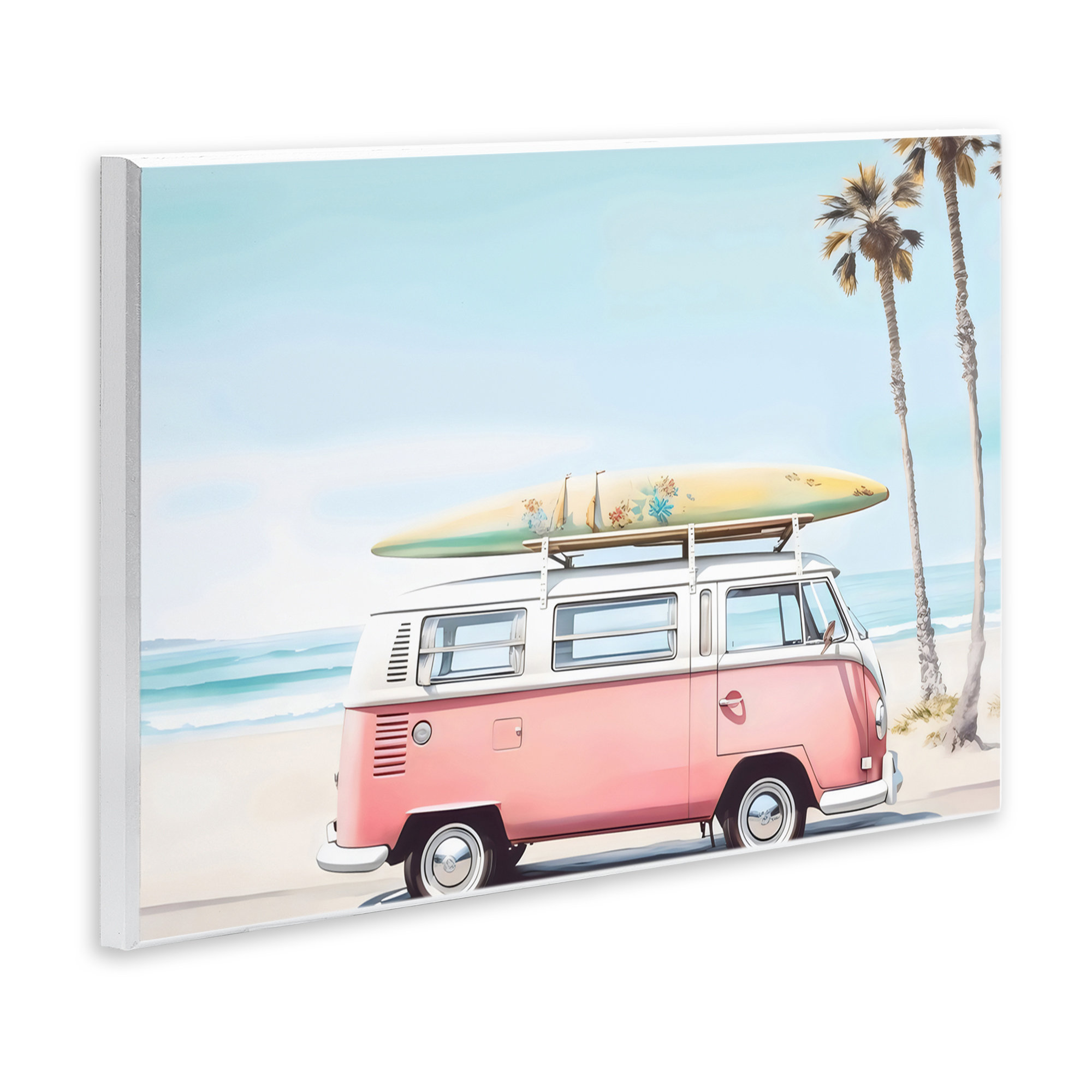Bay Isle Home™ «Pink Bus on Tropical Shores», art mural par Arlington ...