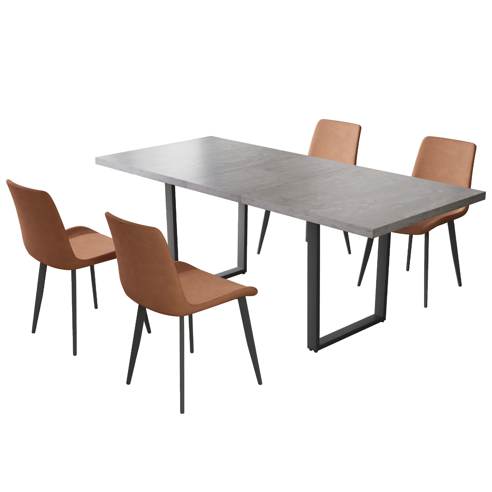 George Oliver Kloc 51.2'' to 66.9'' Extendable Table Kitchen Dining Set ...