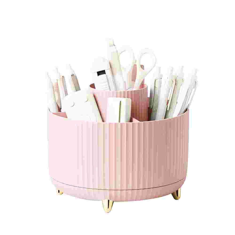 Everly Quinn 360° Rotating Makeup Brush Holder Storage Box With 5 Slots ...