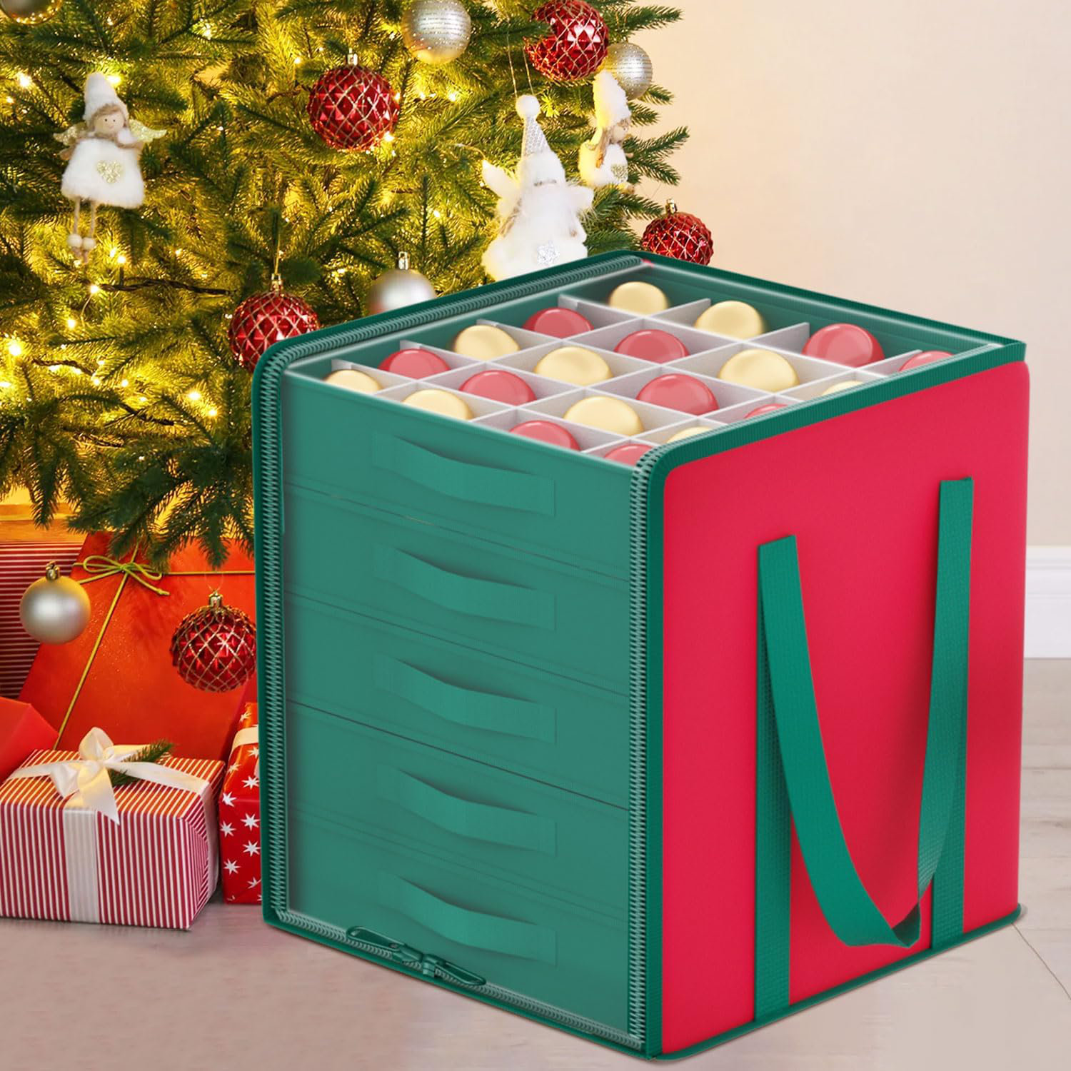 Gotoha Ornament Storage Box with Trays Christmas Ornament Organizer ...