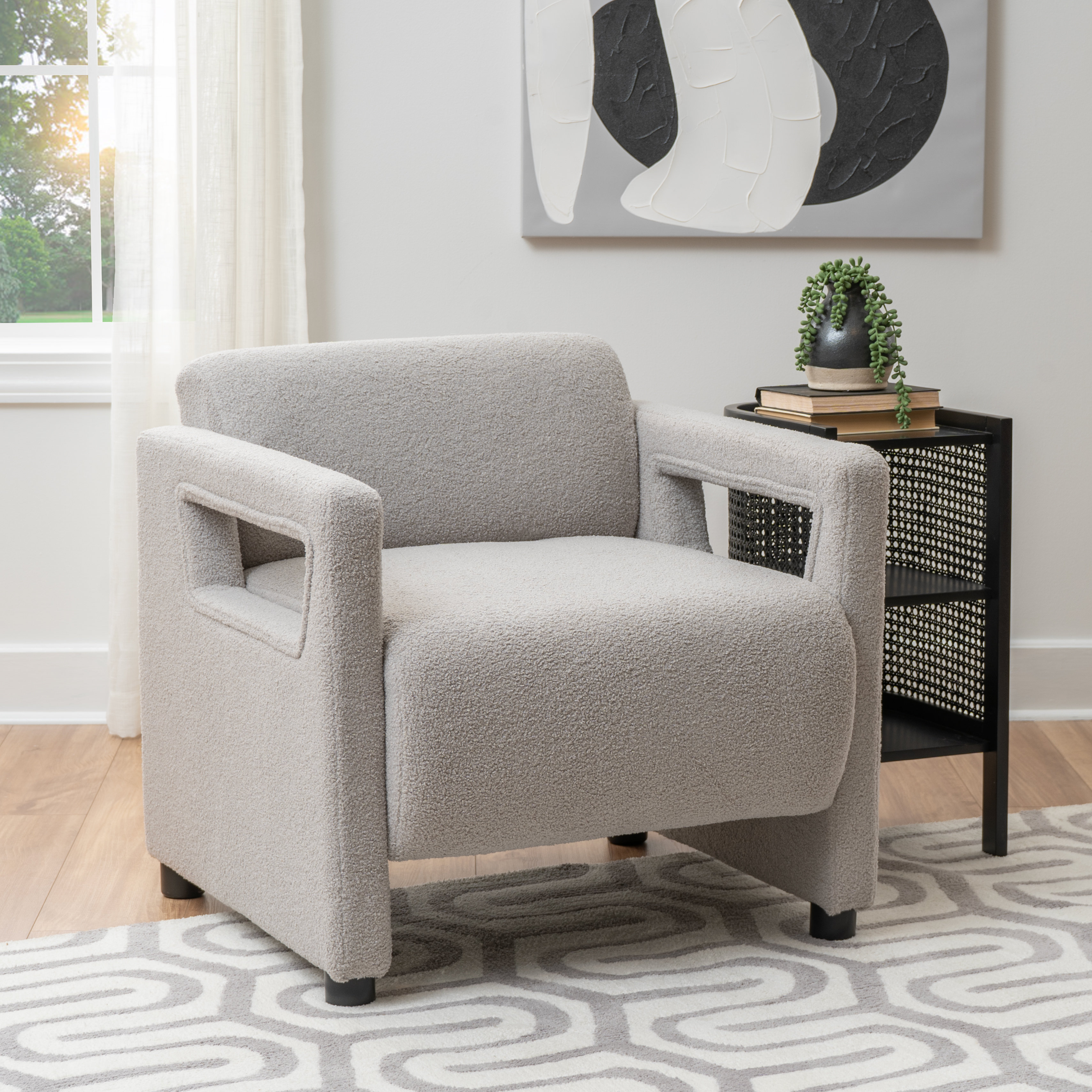 Ebern Designs Landon Round Arm Upholstered Accent Chair | Wayfair