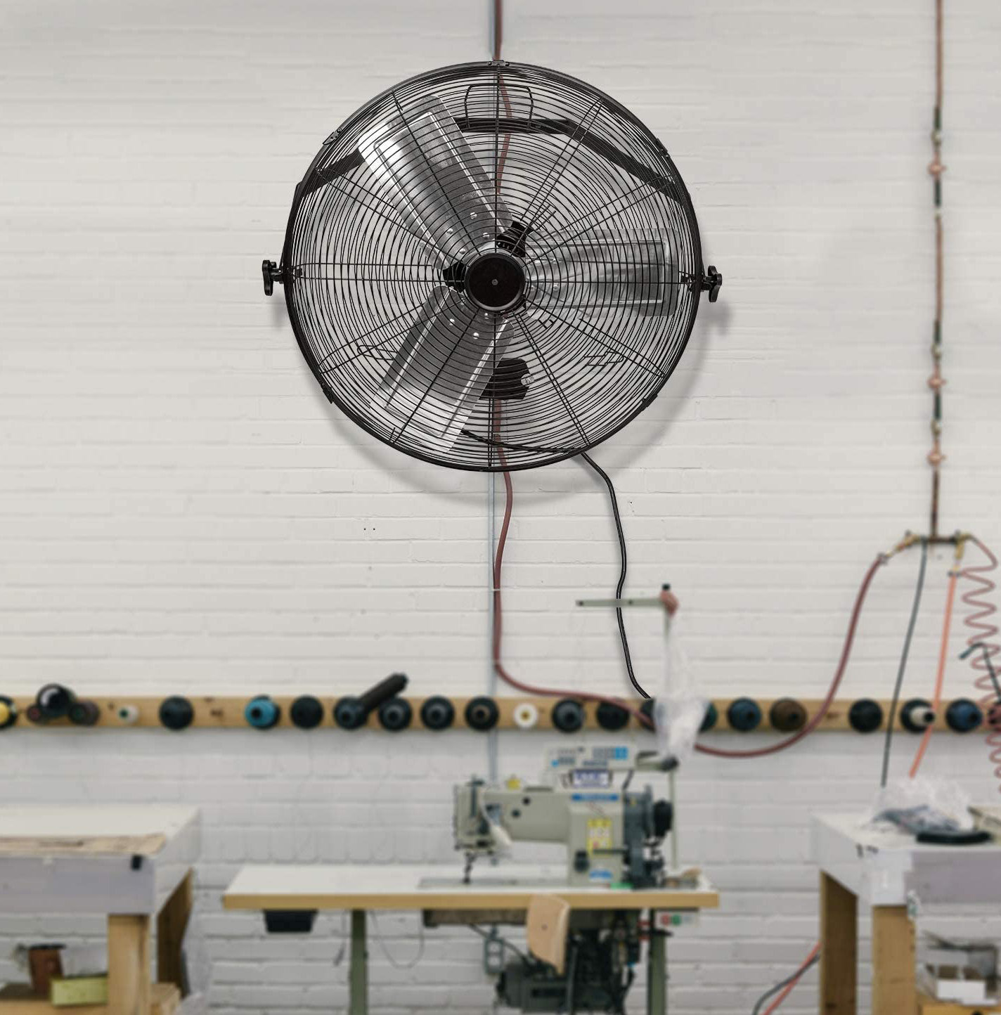 HOSSEJOY 2Pack 24 Inch Industrial Wall Mount Fan, 3 Speed Commercial ...