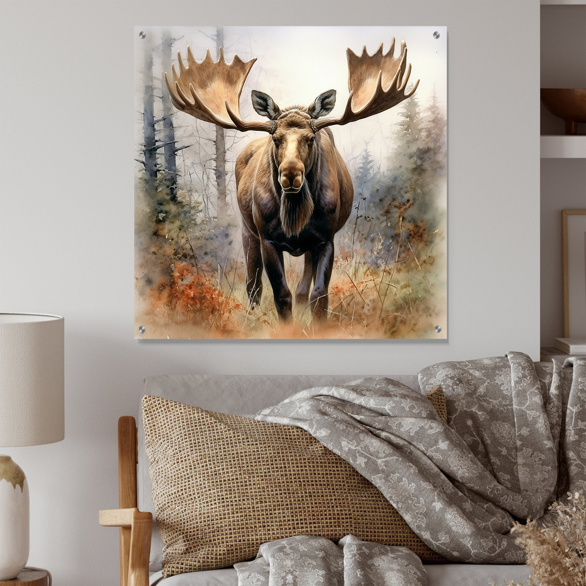 Millwood Pines Moose Serenity II - Moose Acrylic Wall Art Decor ...
