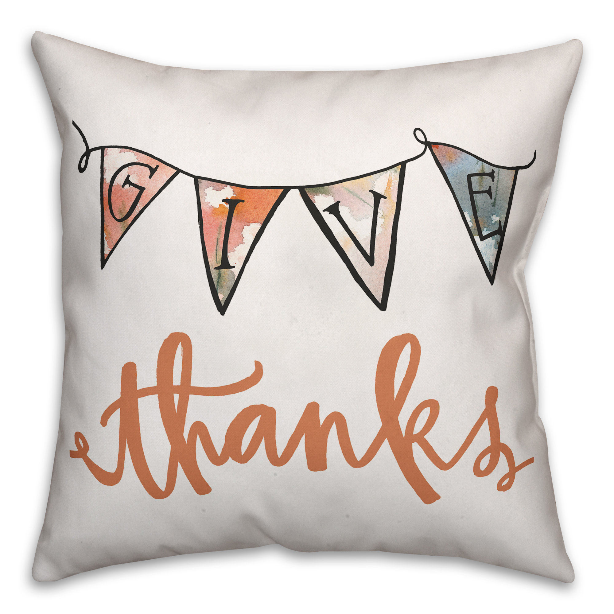 Designs Direct Creative Group Give Thanks Script Pillow Cover | Wayfair