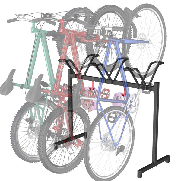 Arlmont & Co. Rashea Steel Free-standing Adjustable Bike Rack ...