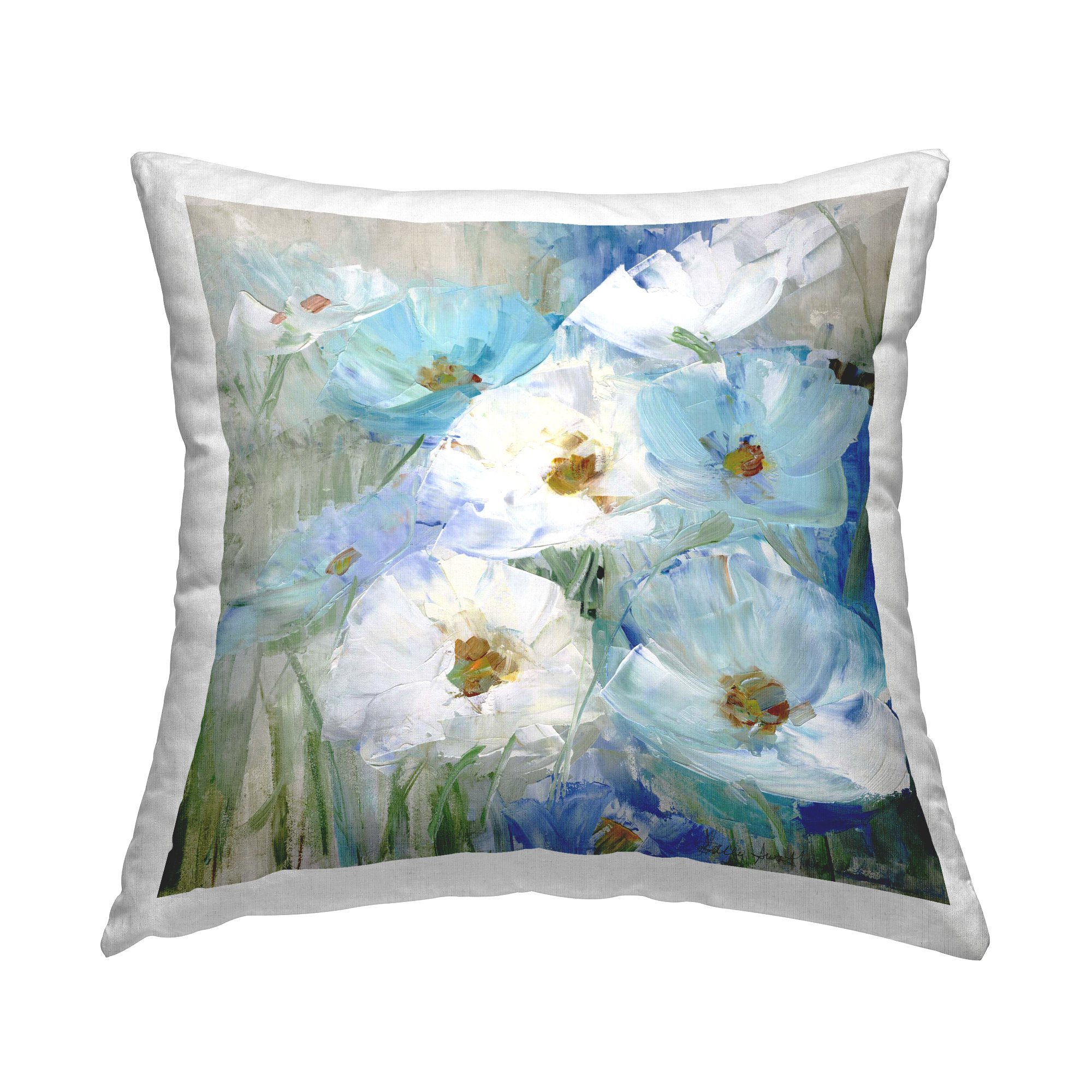 Stupell Industries Blue Spring Poppies Design by Sally Swatland Throw ...