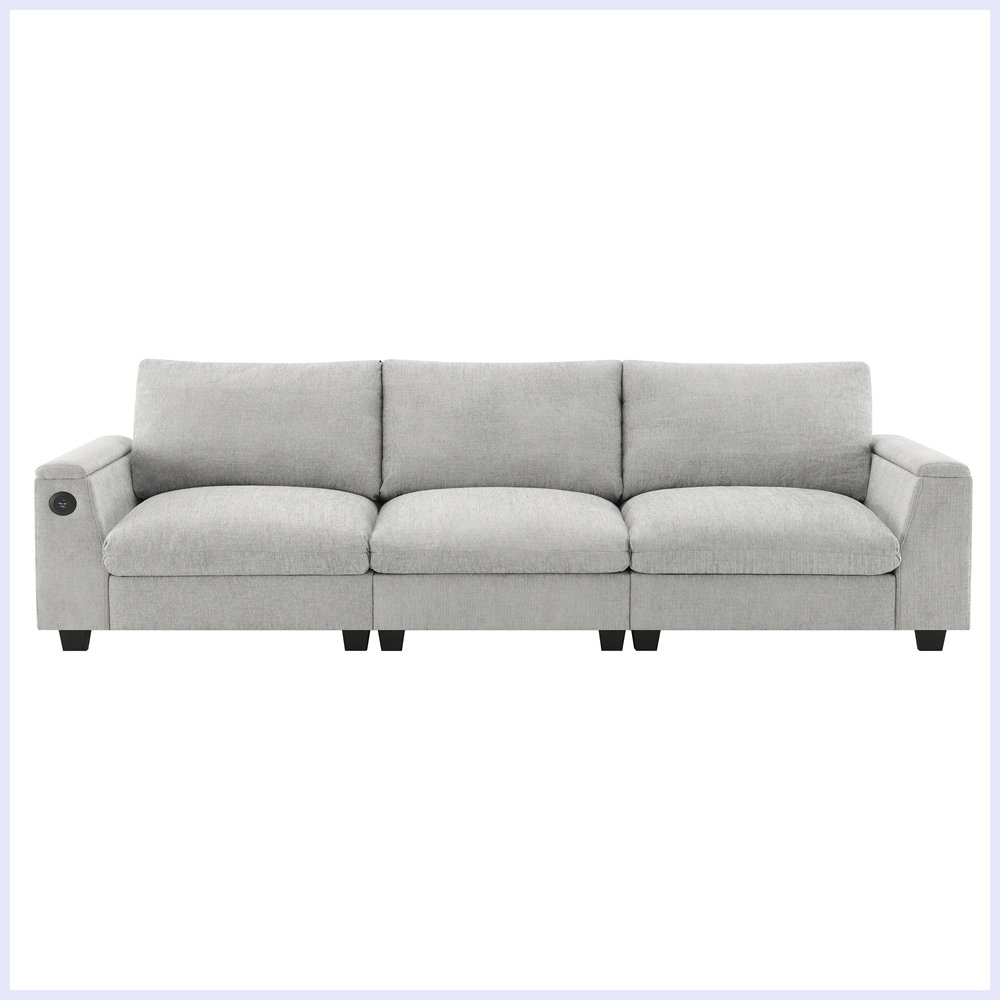 Latitude Run® Modern Sectional Sofa with Bluetooth Speaker,Comfy Cloud ...