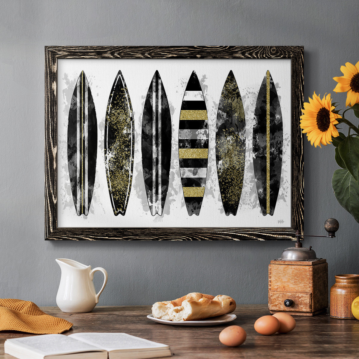 Wexford Home Golden Surf Framed On Canvas Print | Wayfair